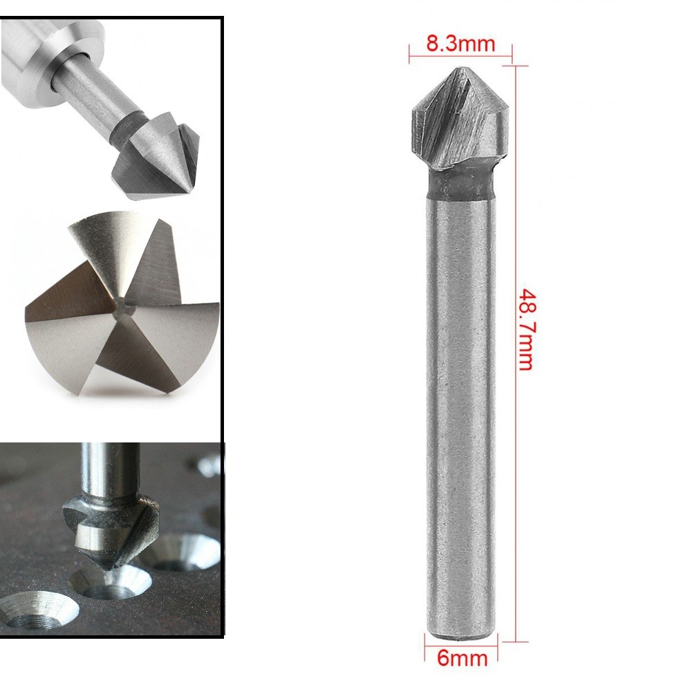 3 Flute 90 Degree Countersink Drill Bit for Stainless Steel, Aluminum ...