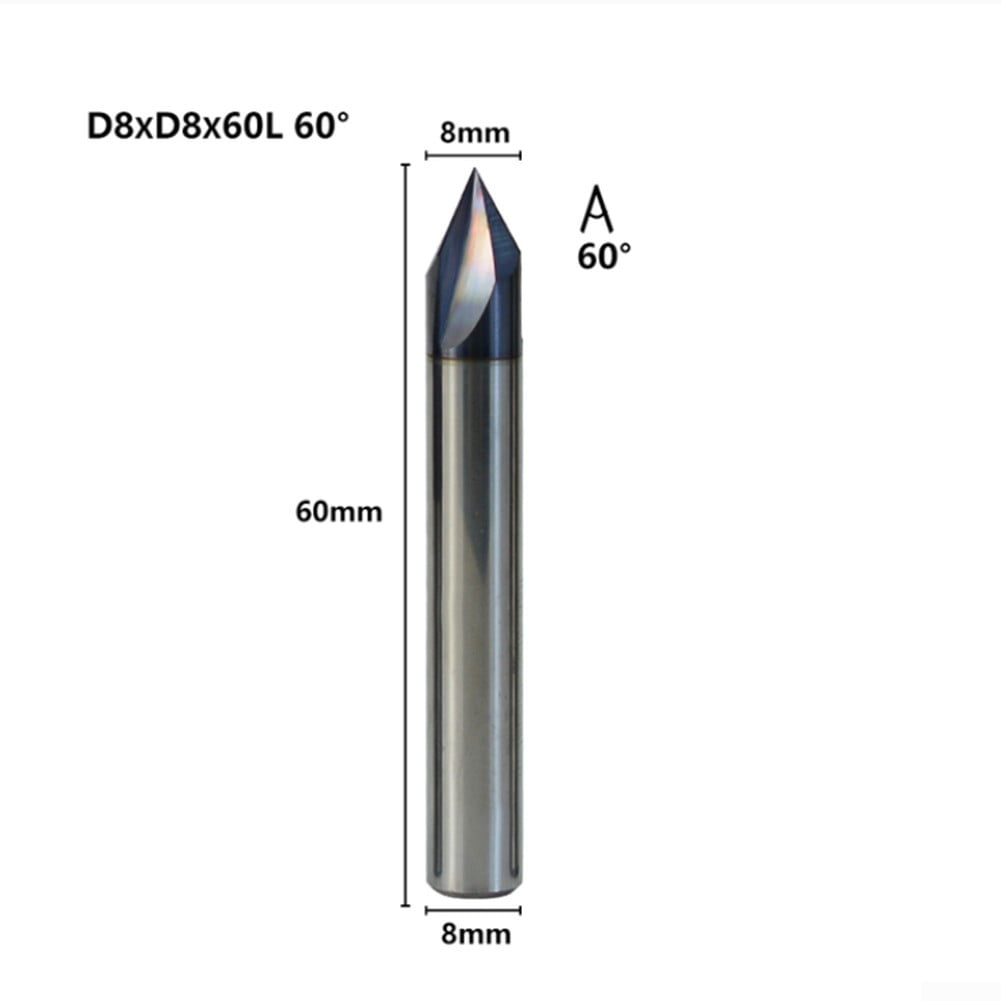 3 Flute Chamfer Milling Cutter 60 Degrees Router Bit Tungsten Carbide ...