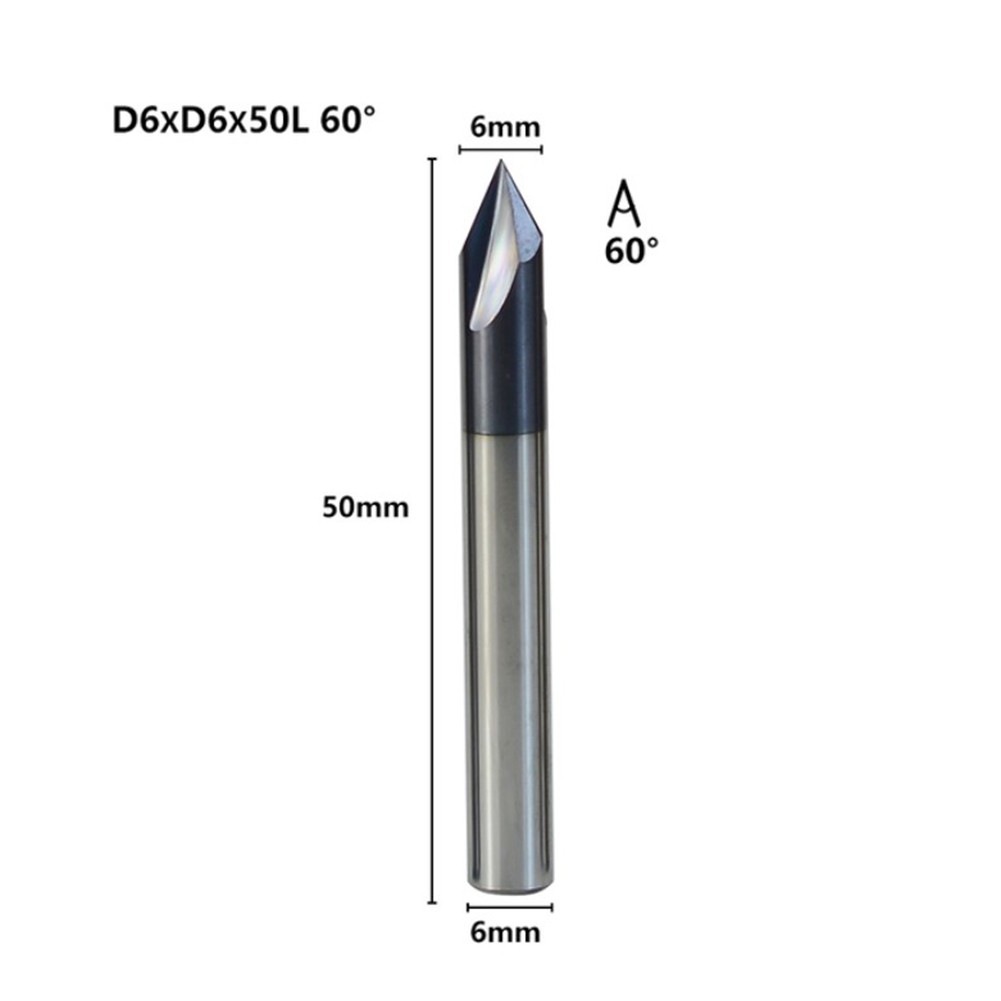 3 Flute Chamfer Milling Cutter 60 Degrees Router Bit Tungsten Carbide ...