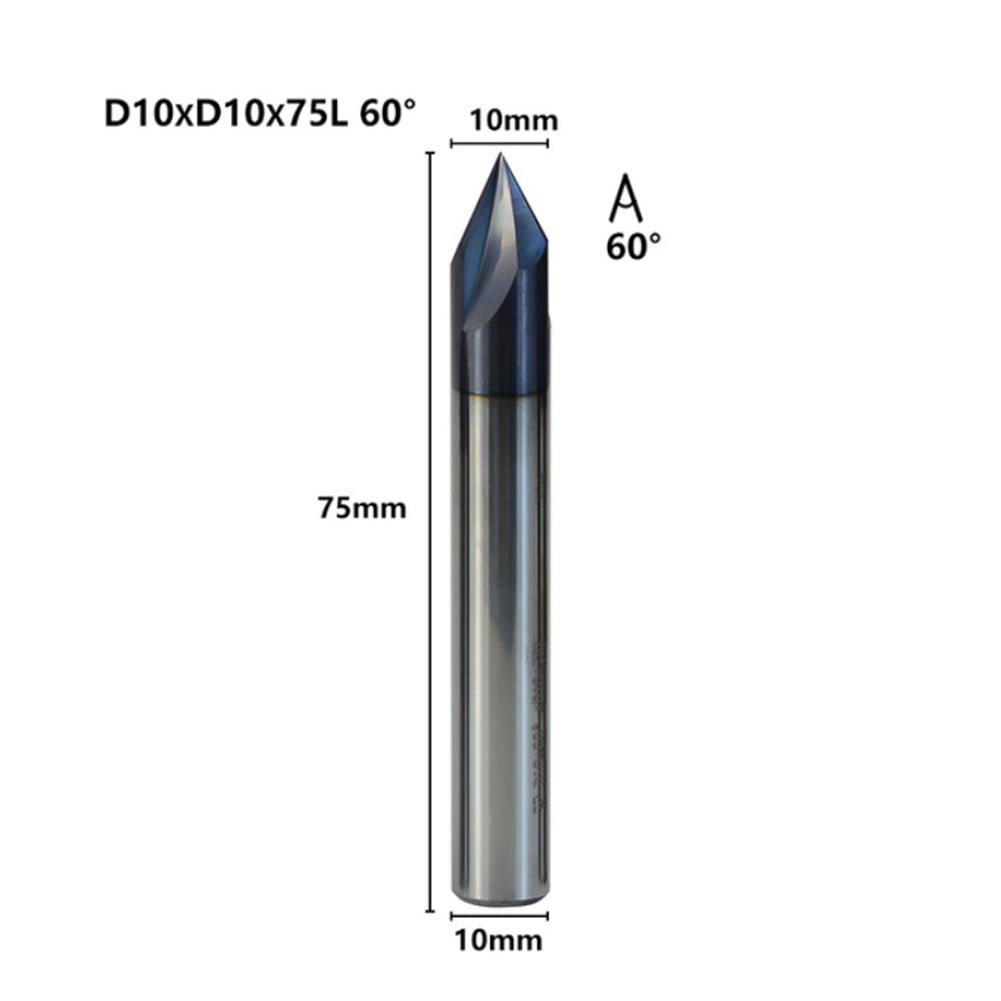 3 Flute Chamfer Milling Cutter 60 Degrees Router Bit Tungsten Carbide ...