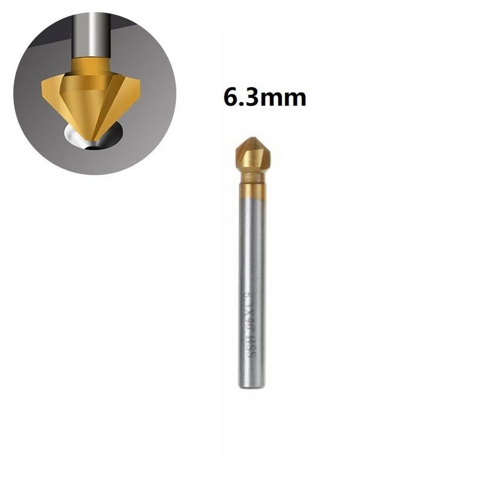 3-Flute Countersink Drill Bit 90 Degree Chamfering Tool for Hard Metals ...