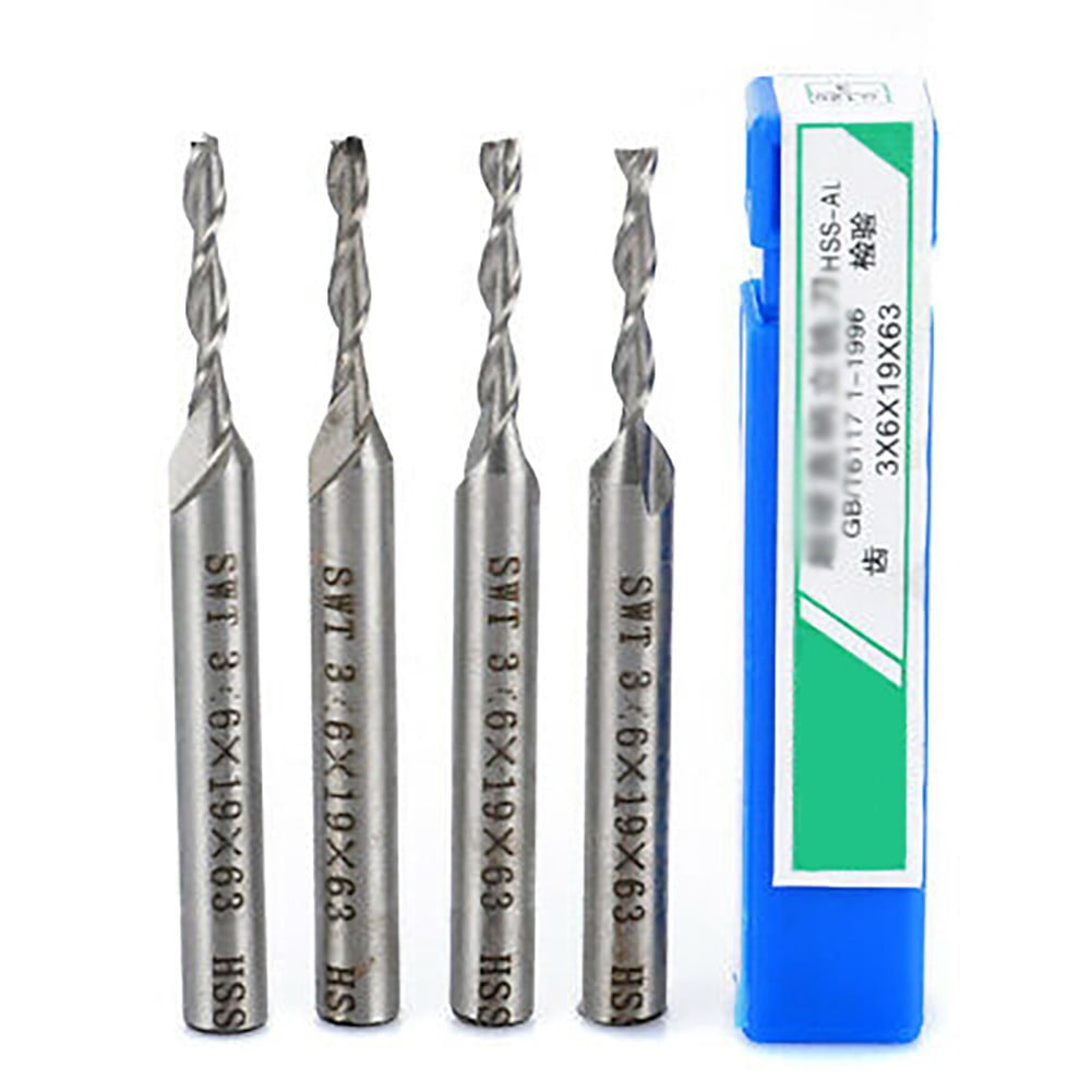 3 Flute HSS End Mill 3mm Aluminium CNC Bit Kit End Mill Cutter Extended - Walmart.com