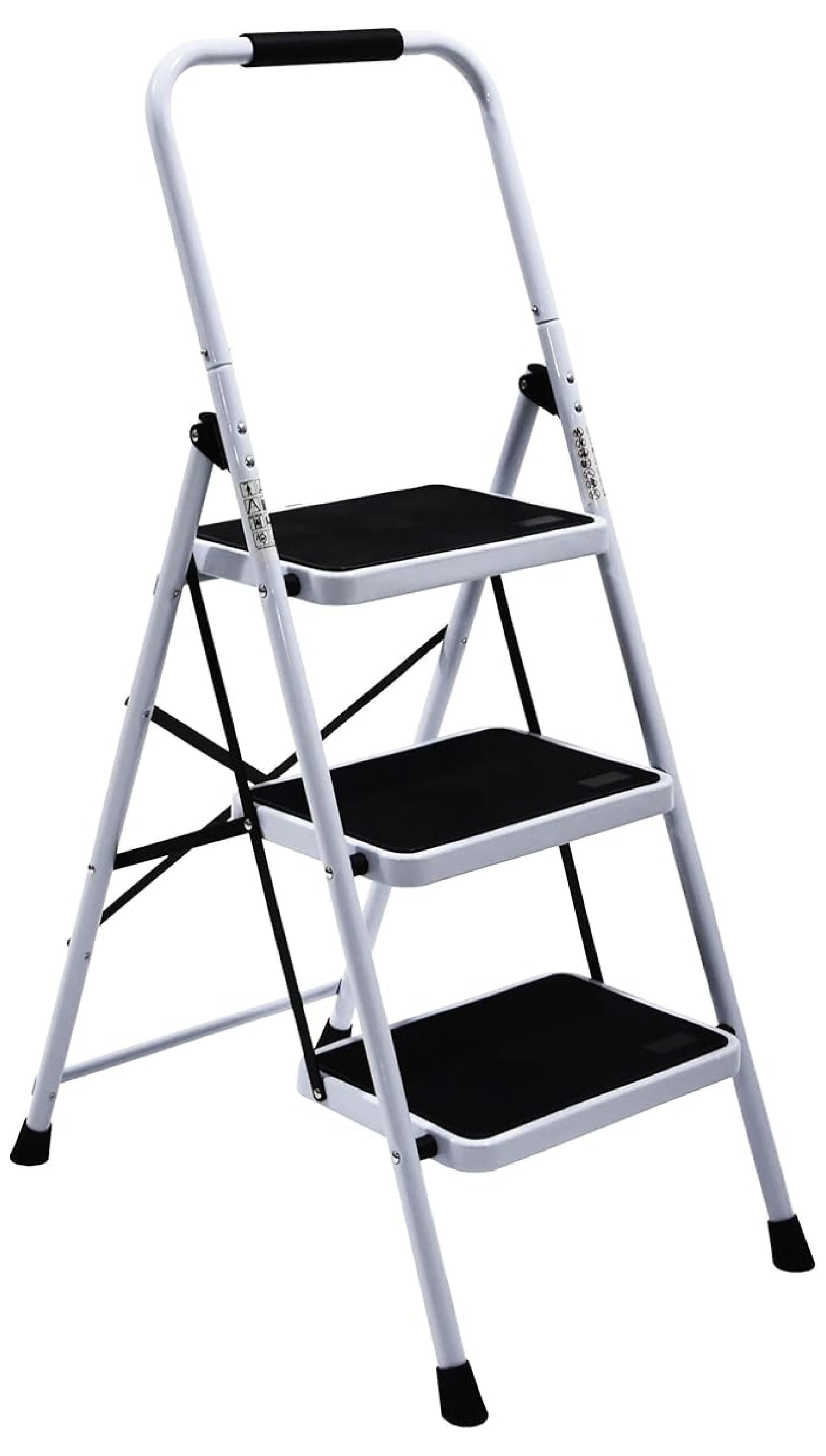 3 Folding Step Stool for Adults with Top Handrail 330 Lbs Capacity ...