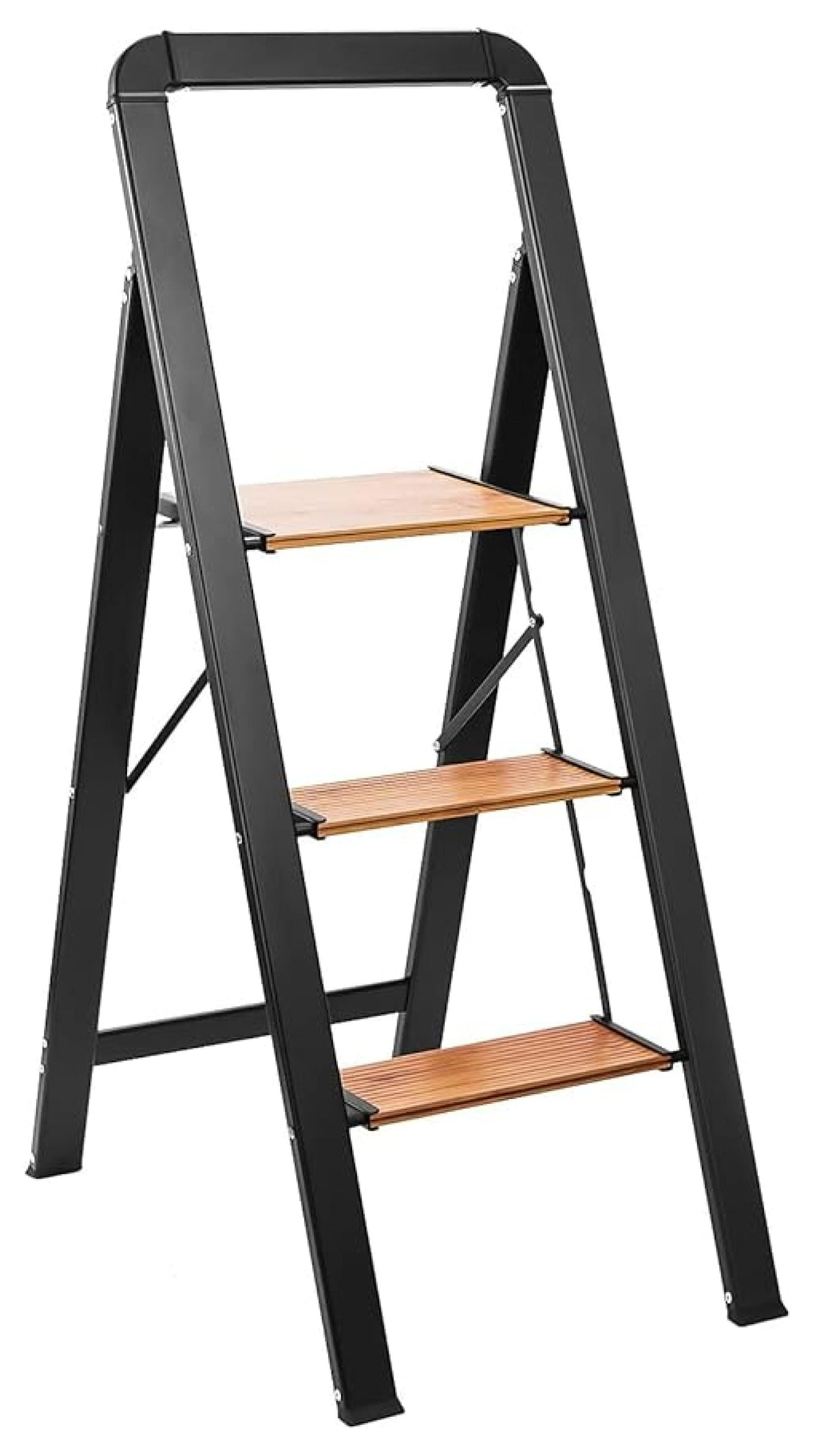 3 Folding Step Stool Aluminum, Lightweight Slim Step Stool Ladder with ...