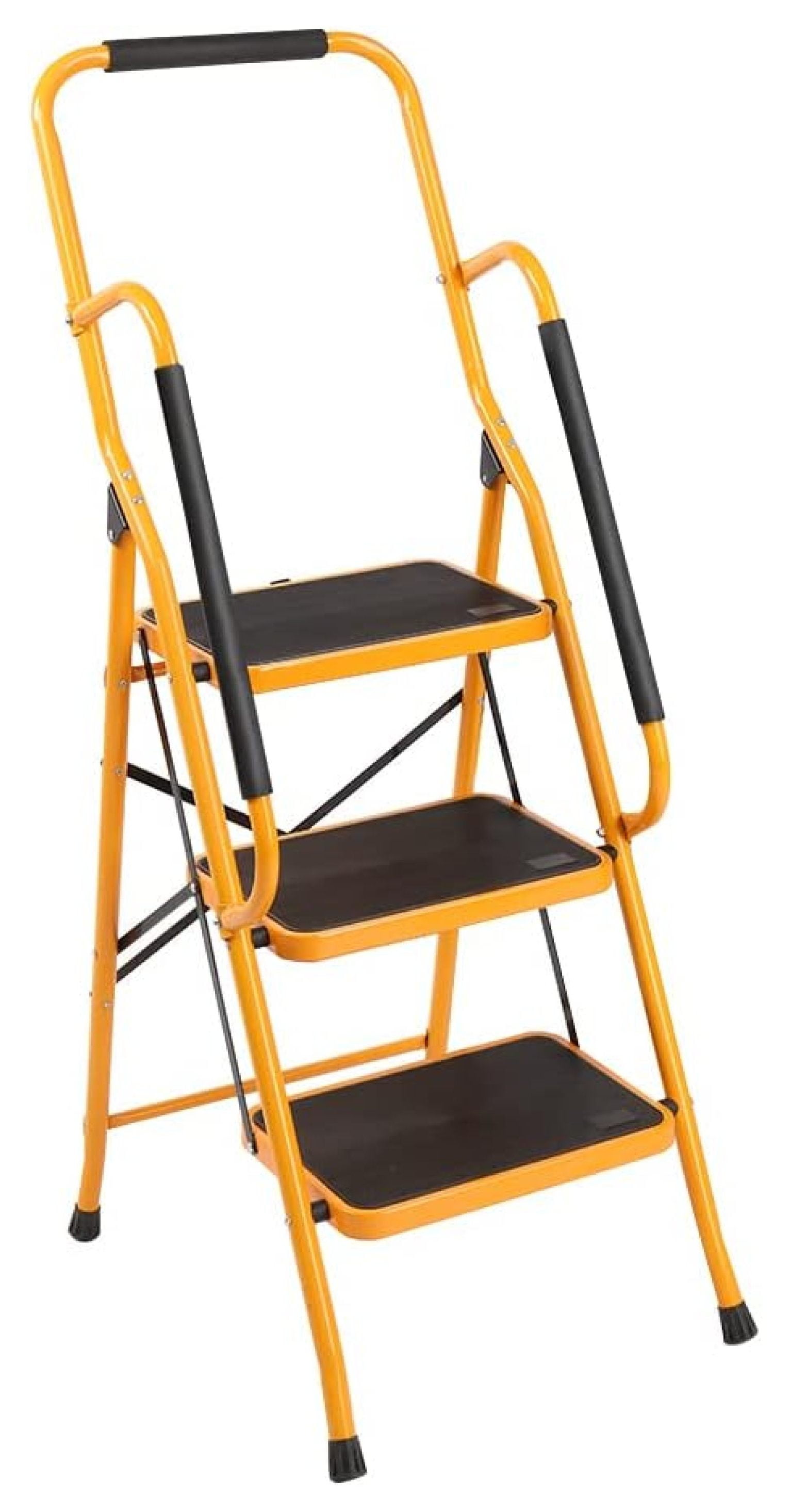 3 , Folding Step Stool with Handrails, Foldable with Wide & Anti-Slip ...