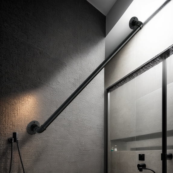 3 Foot Black Metal Iron Handrail, Anti-Rust Courtyard Stair Safety ...
