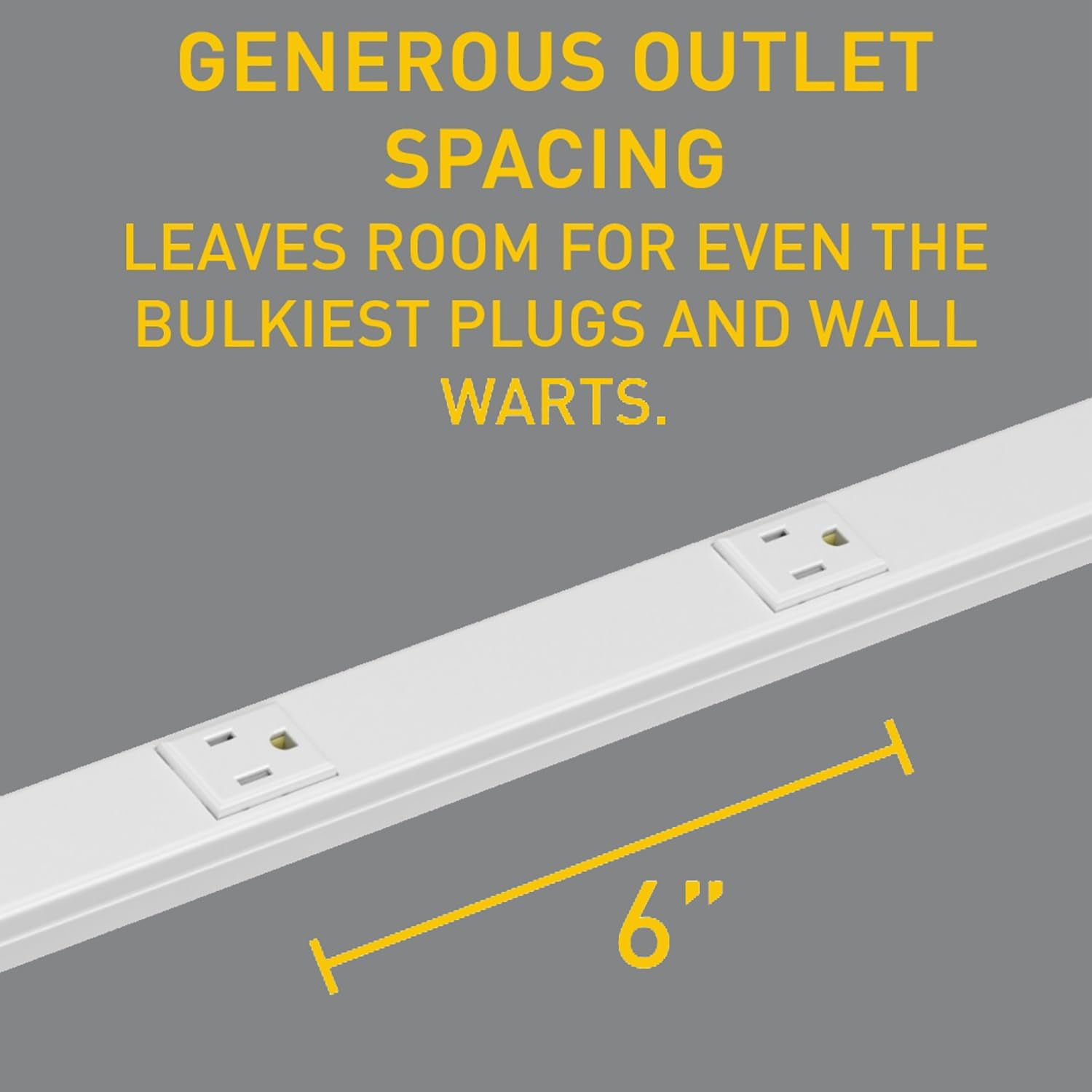 3 Foot Hardwired Power Strip 2000 Series, 6 Tamper Resistant Outlets ...