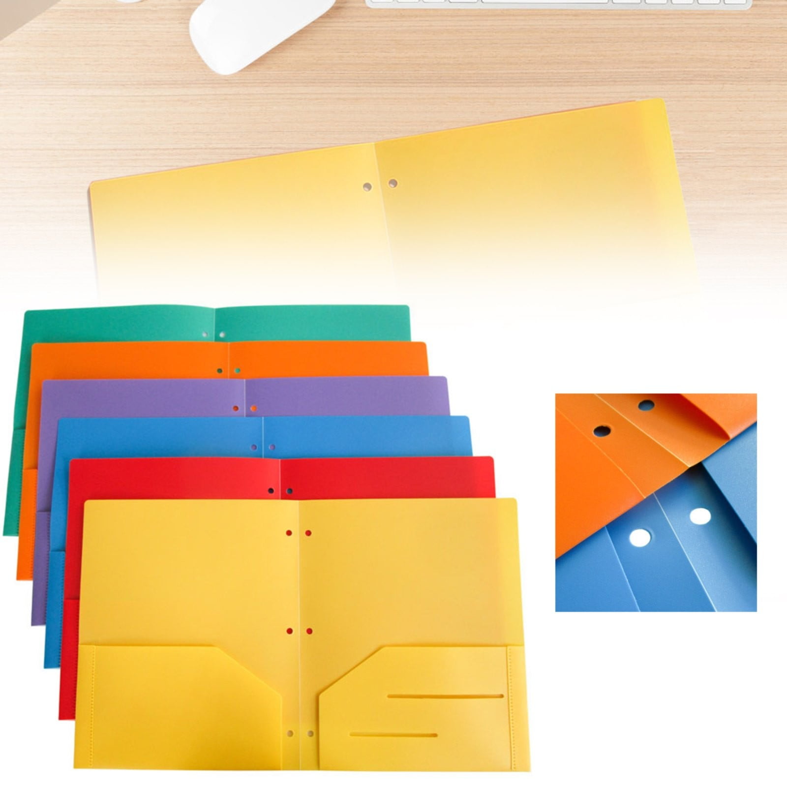 3 Fork Plastic Folder With Pocket (6 Pieces) 3 Fork Fastener Clip ...