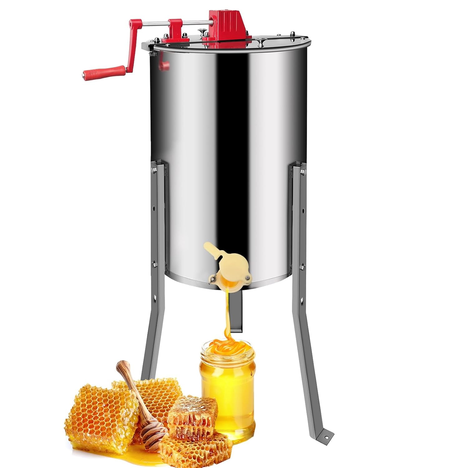 3 Frames Honey Extractor, Stainless Steel Manual Beekeeping Extraction ...