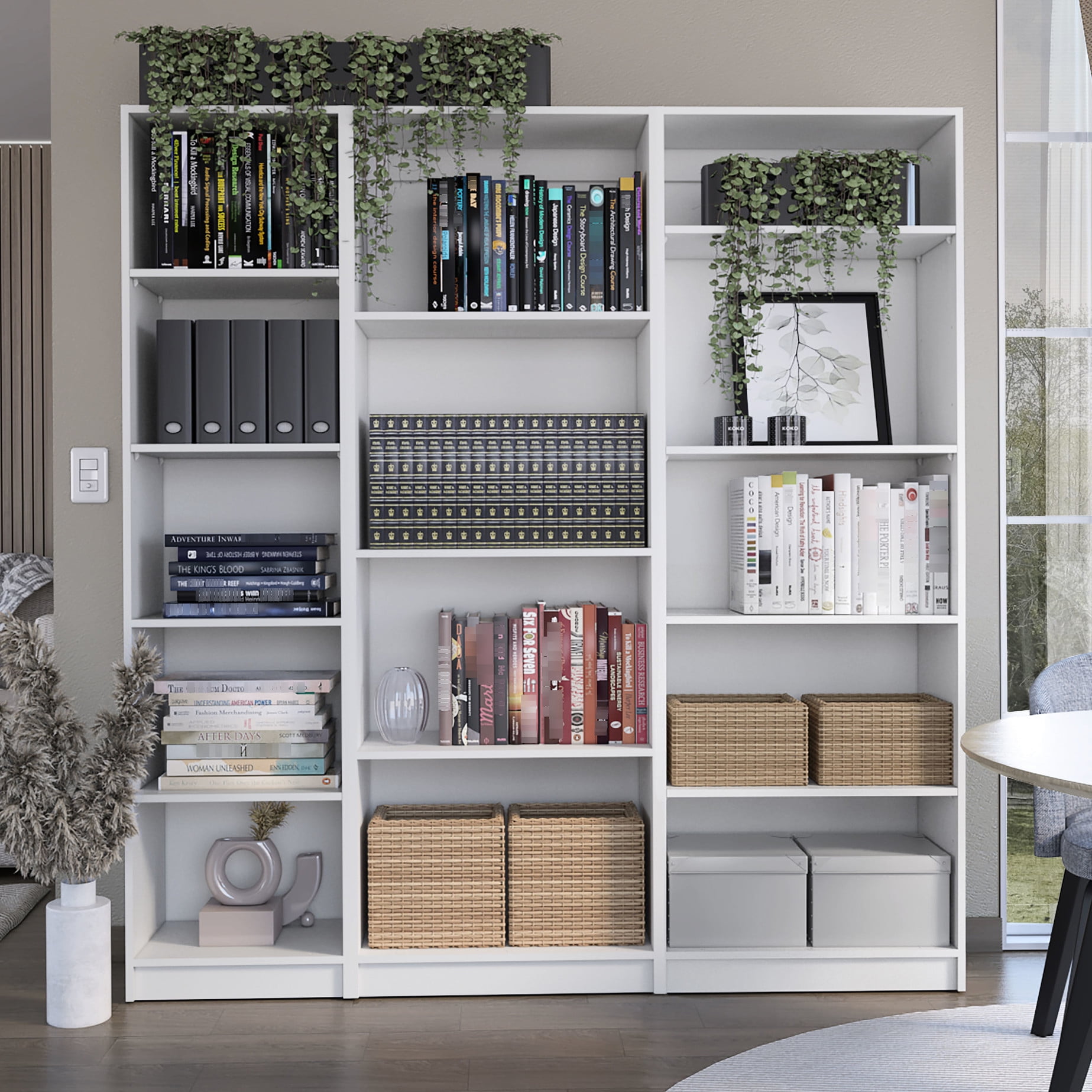 3 Freestanding Bookcase Set | Open Storage for Small & Large Items ...