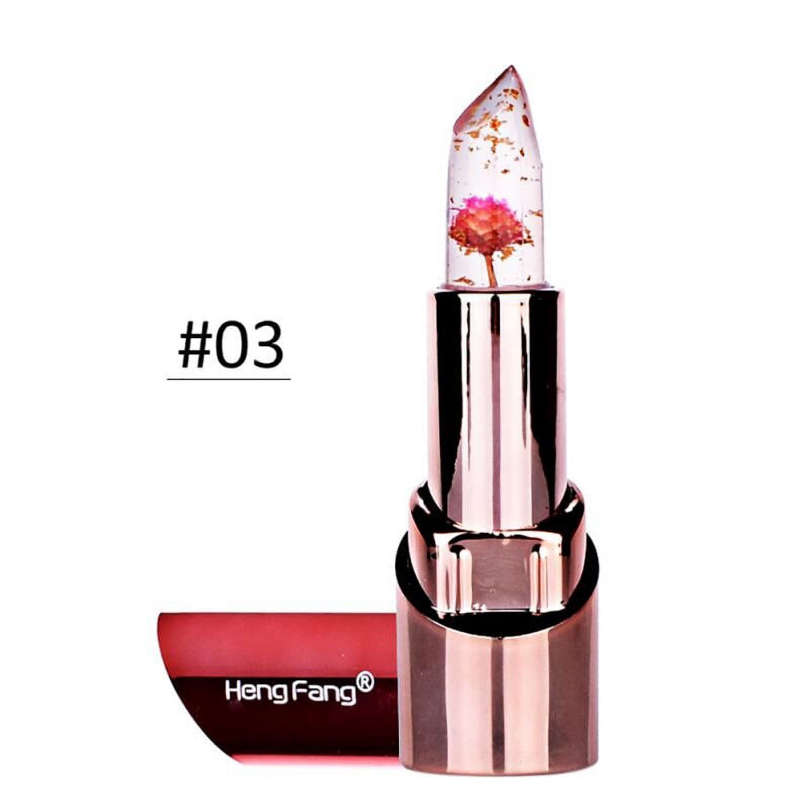 3 Fruit Flavors Gold Flower Lipstick Temperature Changed Lip ...