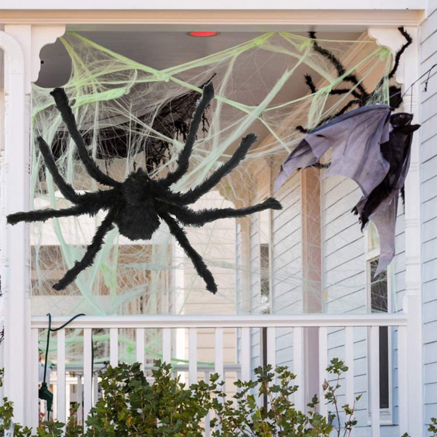 3 Ft Halloween Outdoor Decorations Hairy Spider Set, Realistic Scary ...