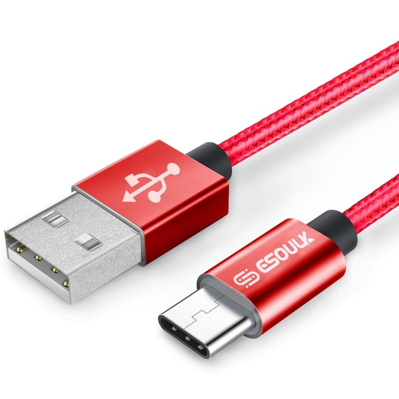 3 Ft. High-Speed 3A Nylon Braided USB-C to USB-A Charge & Sync Cable ...