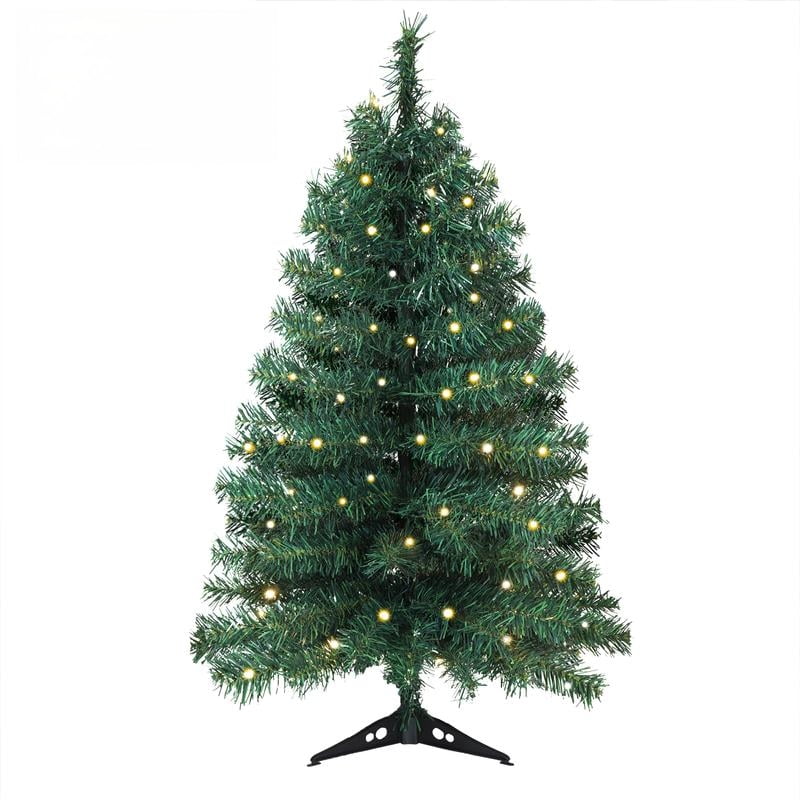 3 Ft Pre-Lit Christmas Tree, Artificial Christmas Trees with Lighting ...