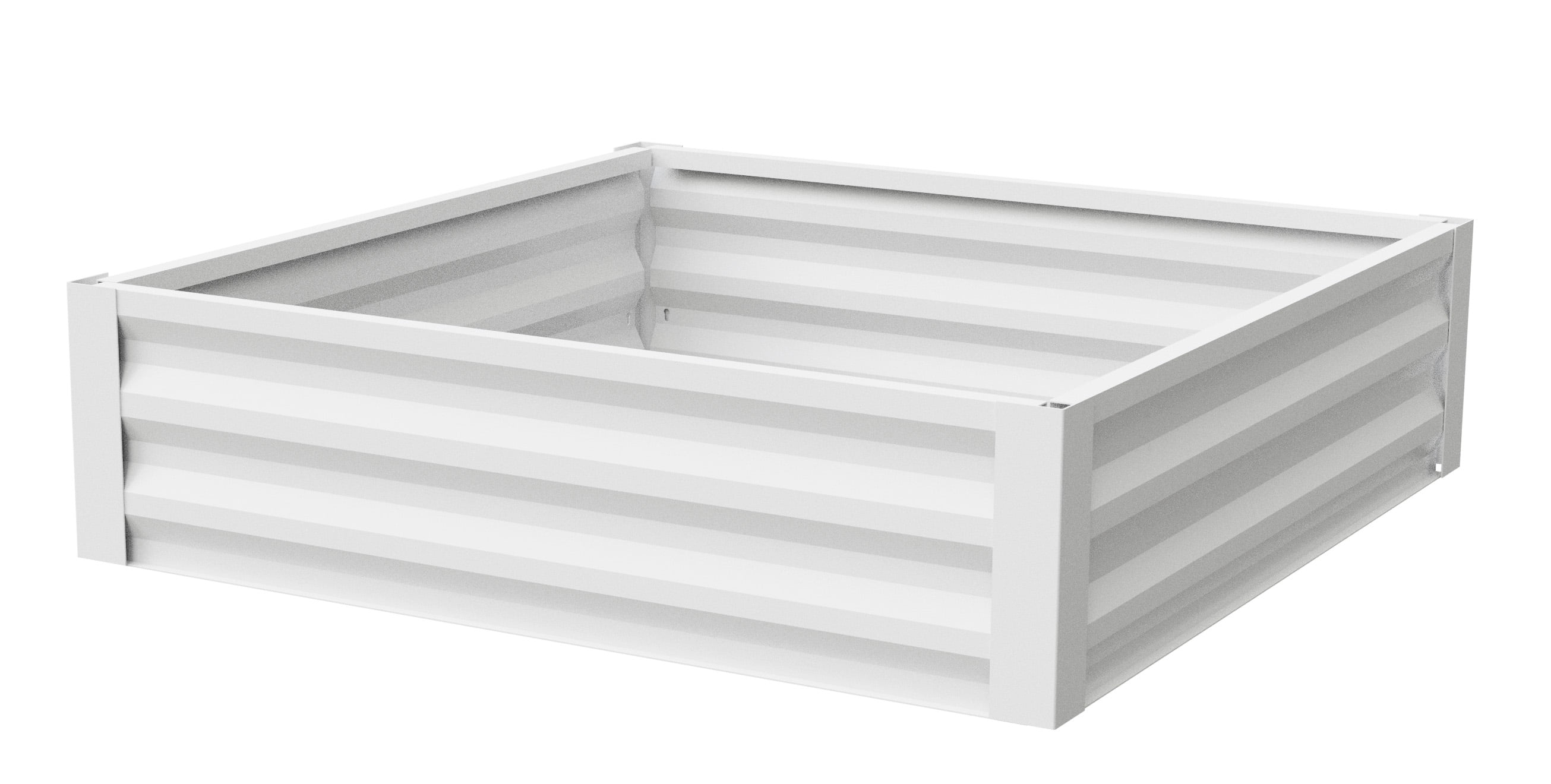 3 Ft Square Raised Metal Planter Box Outdoor Garden Bed for Vegetables ...