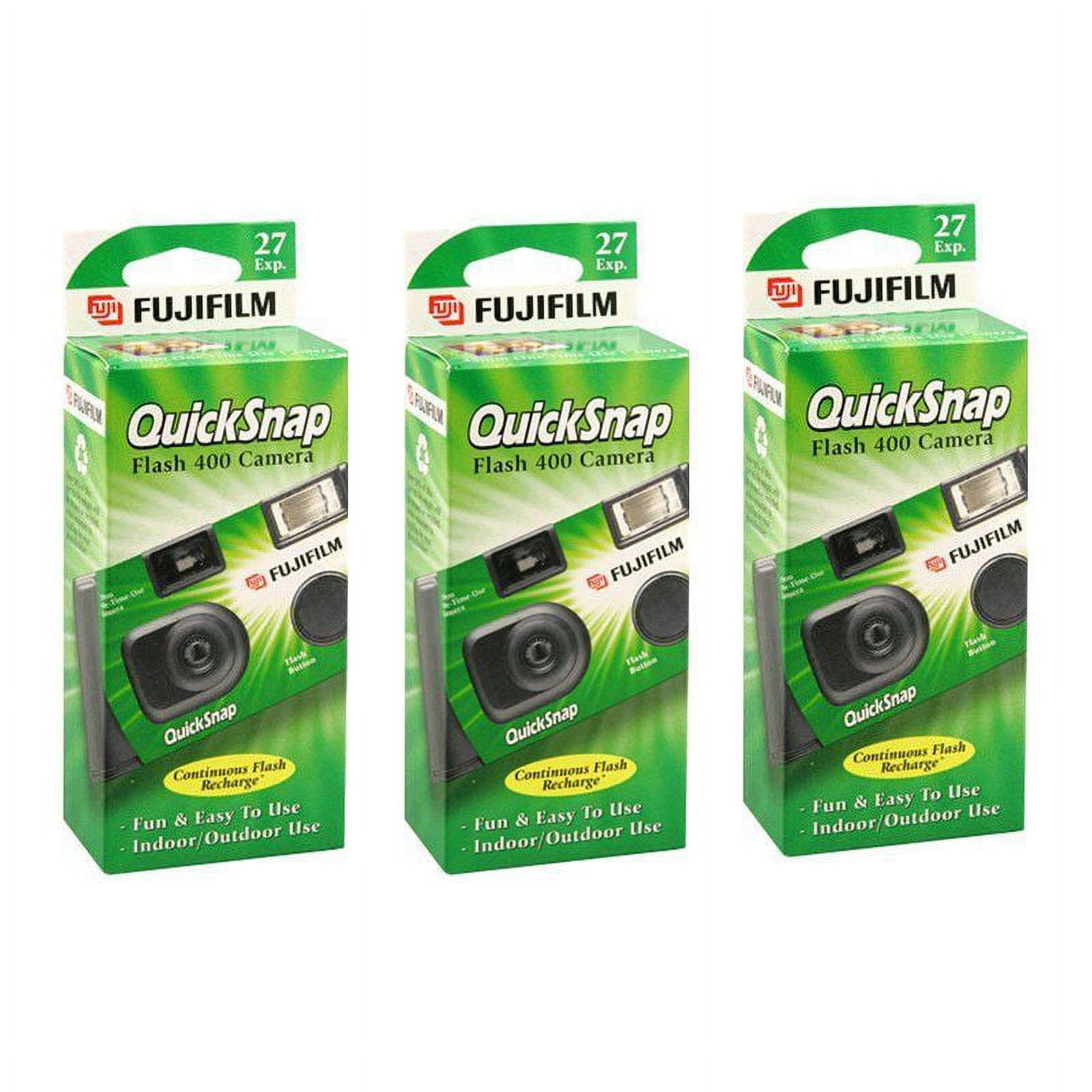 Fujifilm Quicksnap Flash 400 ASA Disposable Film Pack, Single Use 35mm ...