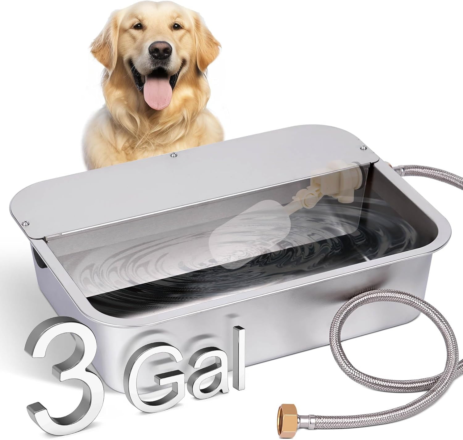 3 Gallon Automatic Dog Water Dispenser for Large Dogs Stainless Steel ...