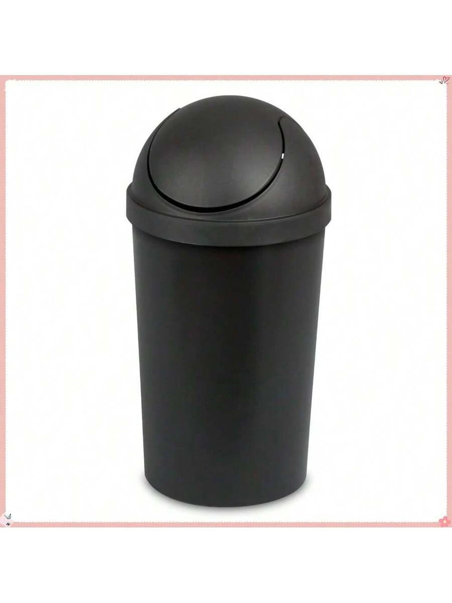 3 Gallon Bathroom Twist-Top Wastebasket - Small Round Plastic Trash Can ...
