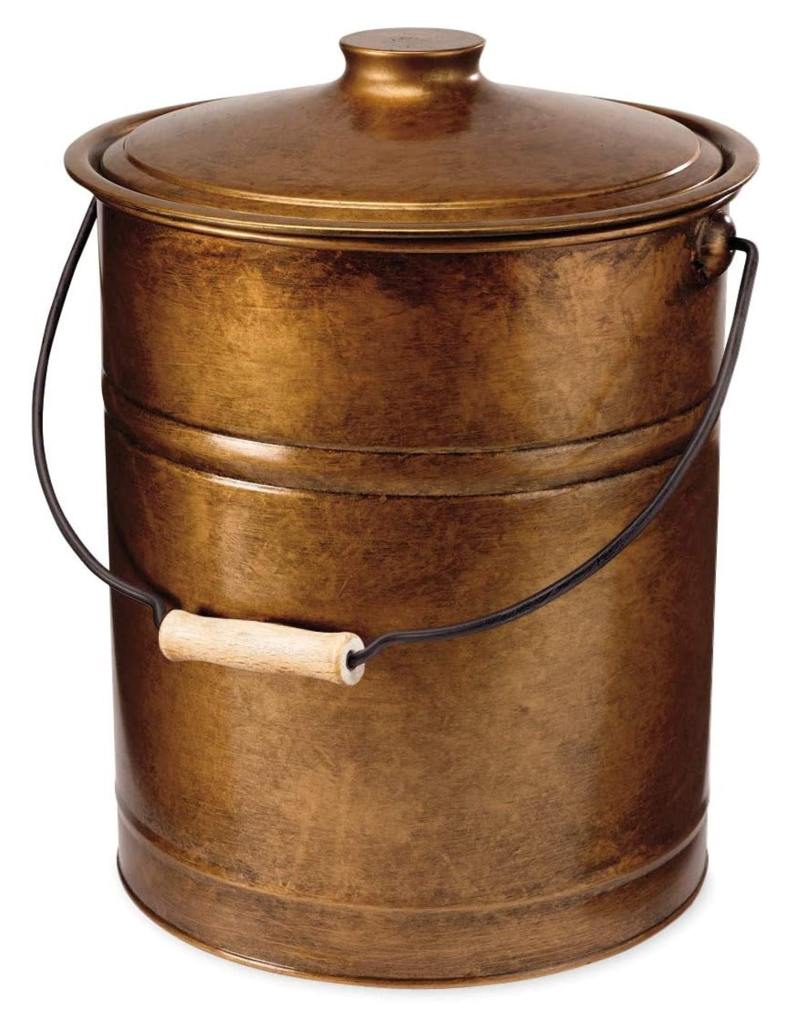 3 Gallon Copper Large Bucket with Lid and Wood Handle | 28 Gauge ...