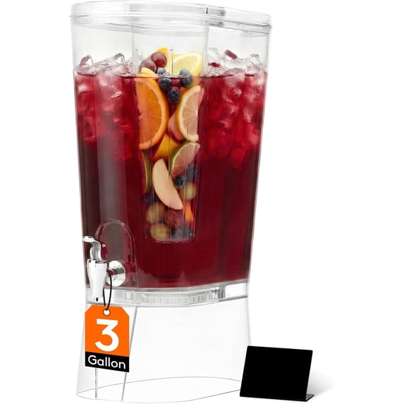 3 Gallon Drink Dispenser for Parties 1Pcs, Large Plastic Beverage ...