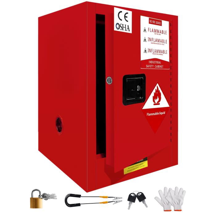 3 Gallon Flammable Liquid Safe: Double-Walled, 3-Point Lock, for ...