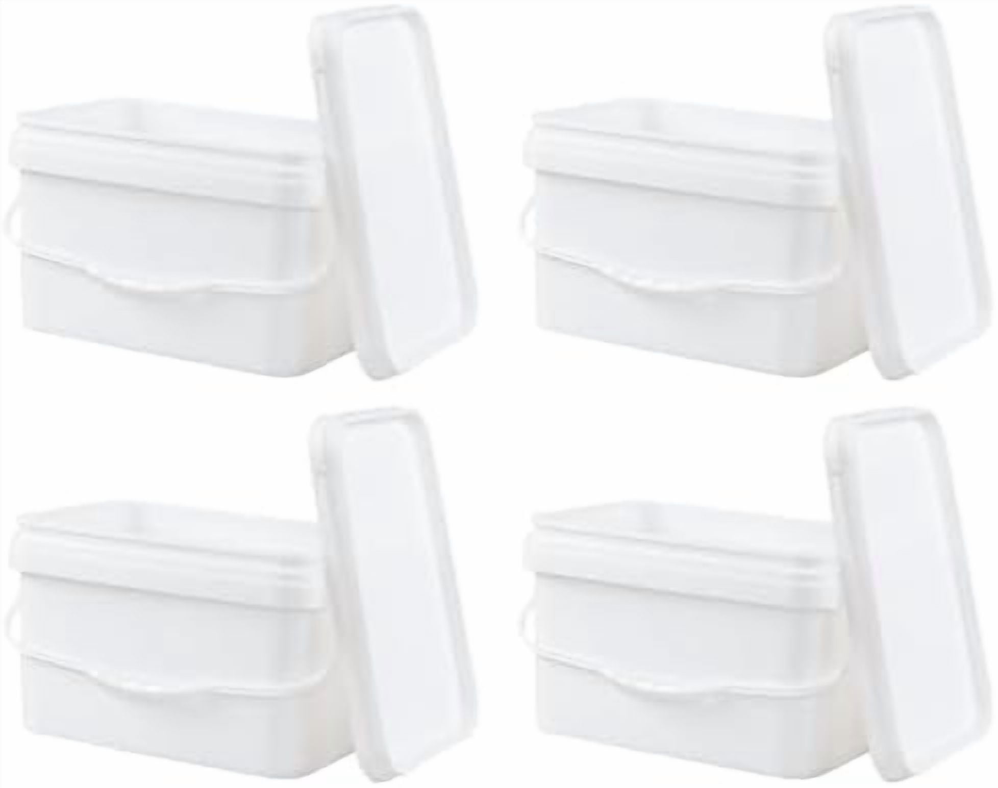 3 Gallon Mixing Bucket, Rectangular Food Grade Bucket Pail with Handles ...