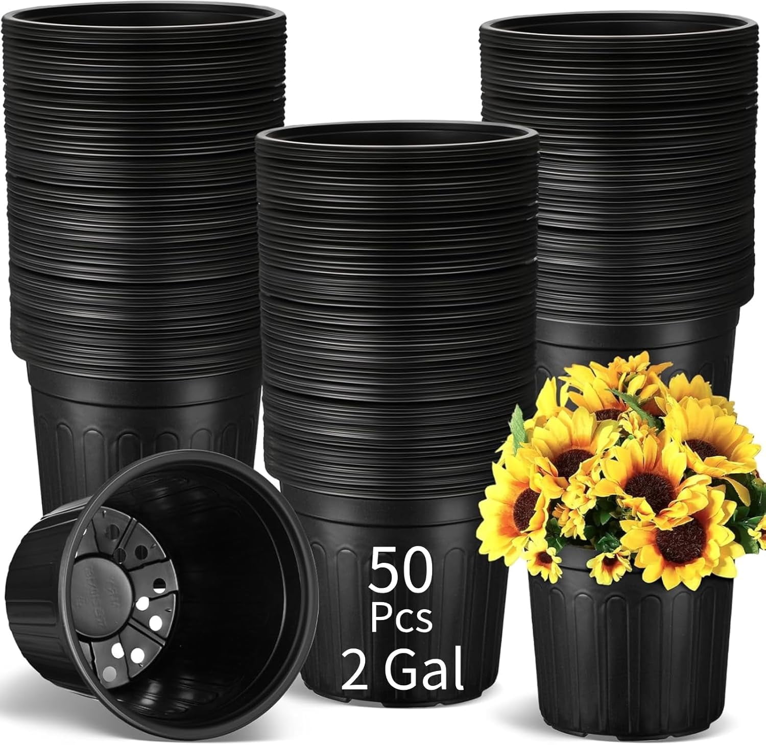 3 Gallon Plant Nursery Pots Bulk Plastic Planter Flexible Flower ...