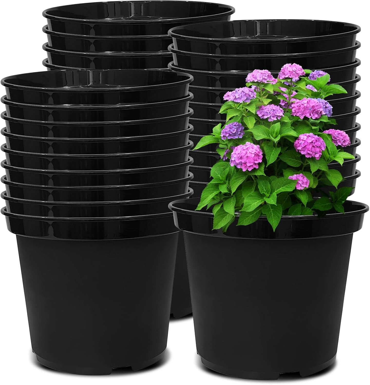 3 Gallon Plastic Nursery Pots 30 Pack, 10 Inch Round Plant Pots with ...