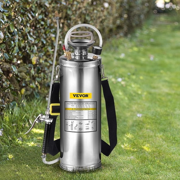 3 Gallon Stainless Steel Sprayer, 20" Wand & 3FT Reinforced Hose, Hand ...