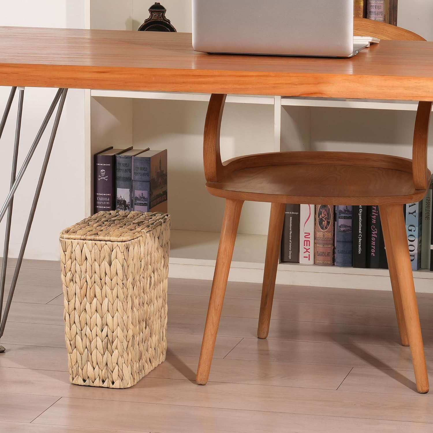 3-Gallon Wicker Trash Can – Natural Water Hyacinth Waste Basket with ...