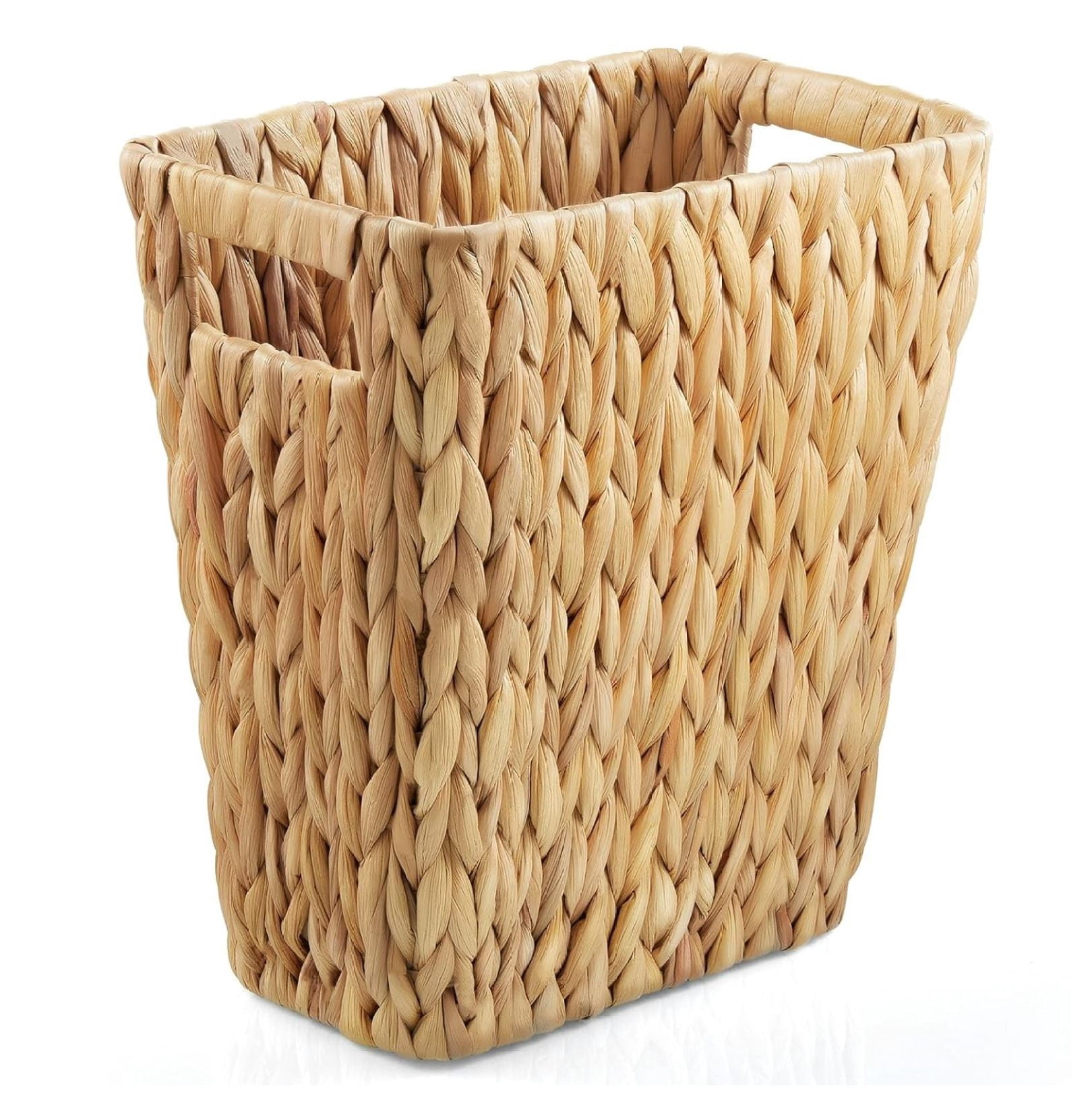 3 Gallon Wicker Trash Can, Woven Water Hyacinth Wicker Waste Basket for ...