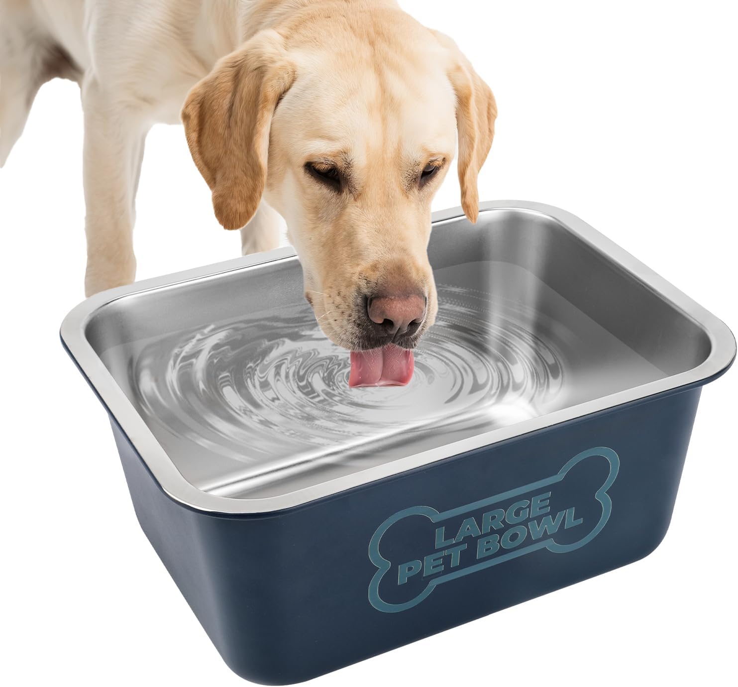 3 Gallons Large Dog Water Bowl, Stainless Steel Metal Dog Bowls, Large ...