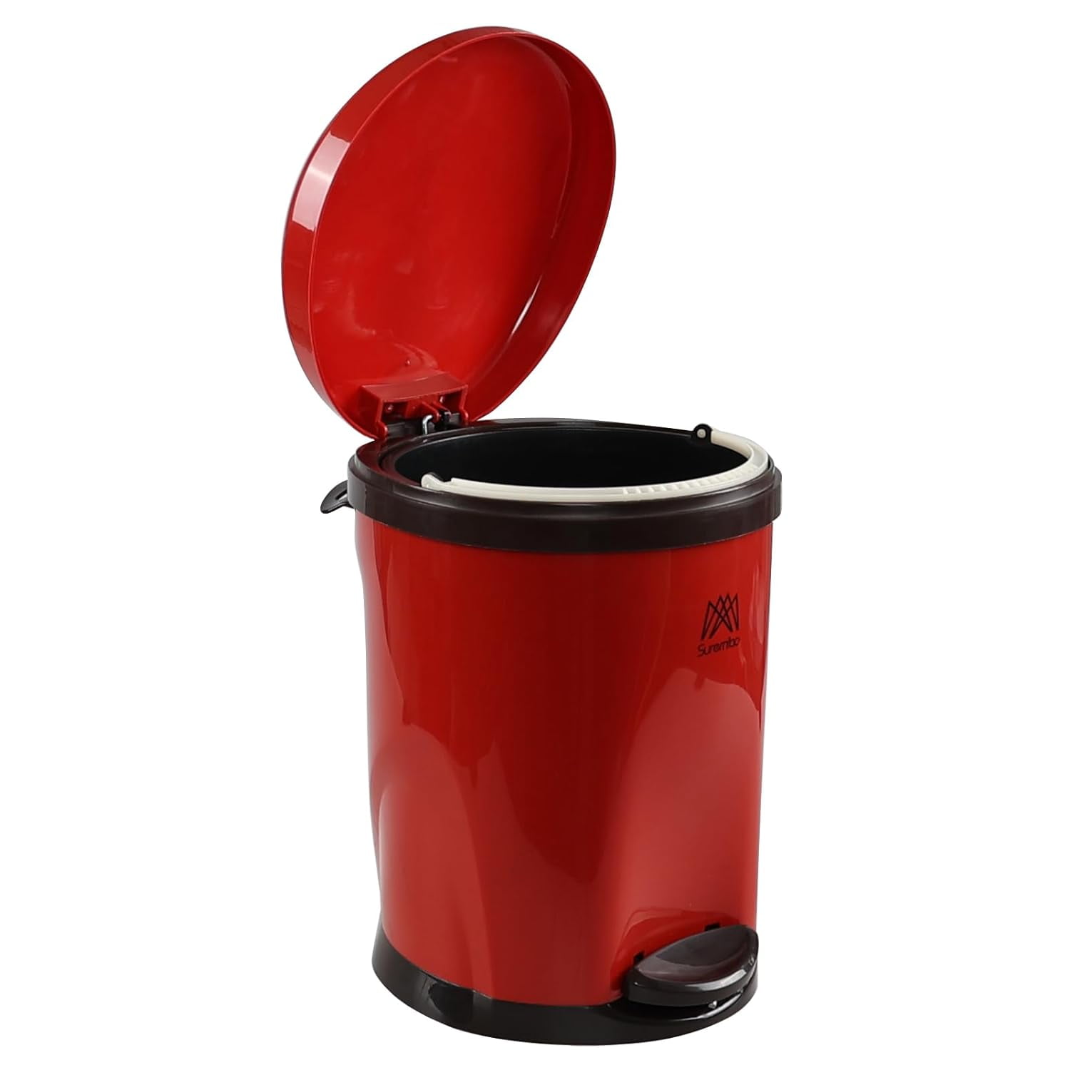 3 Gallons Plastic Step Pedal Garbage Can, Bathroom Trash Can with Lid ...