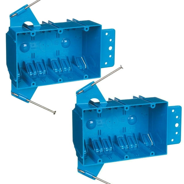 3-Gang 44 cu. in. New Work Electrical Outlet Box and Switch 2 Pack ...