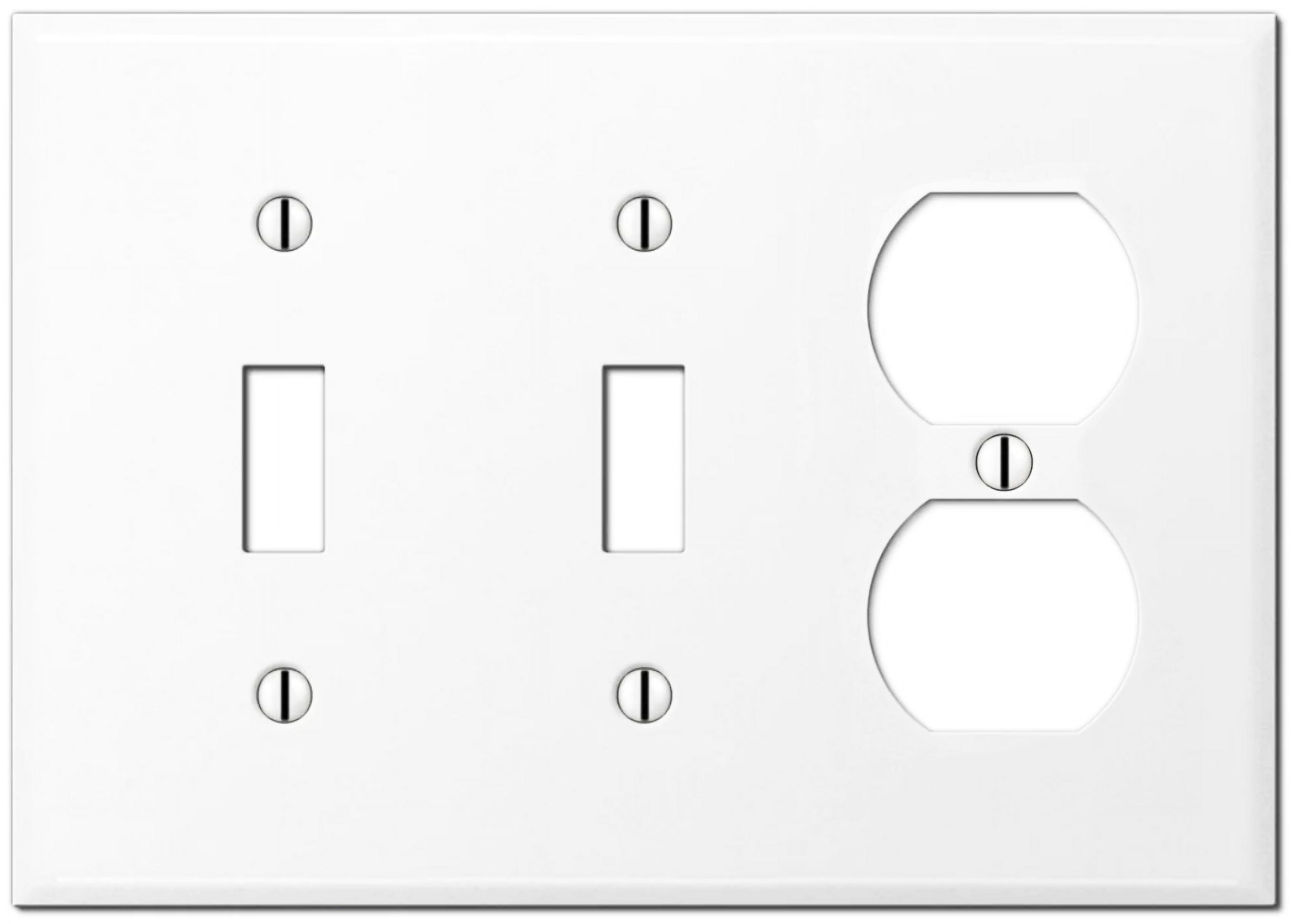3 Gang Combination METAL Wall Plate - (1) Outlet / Duplex with (2 ...