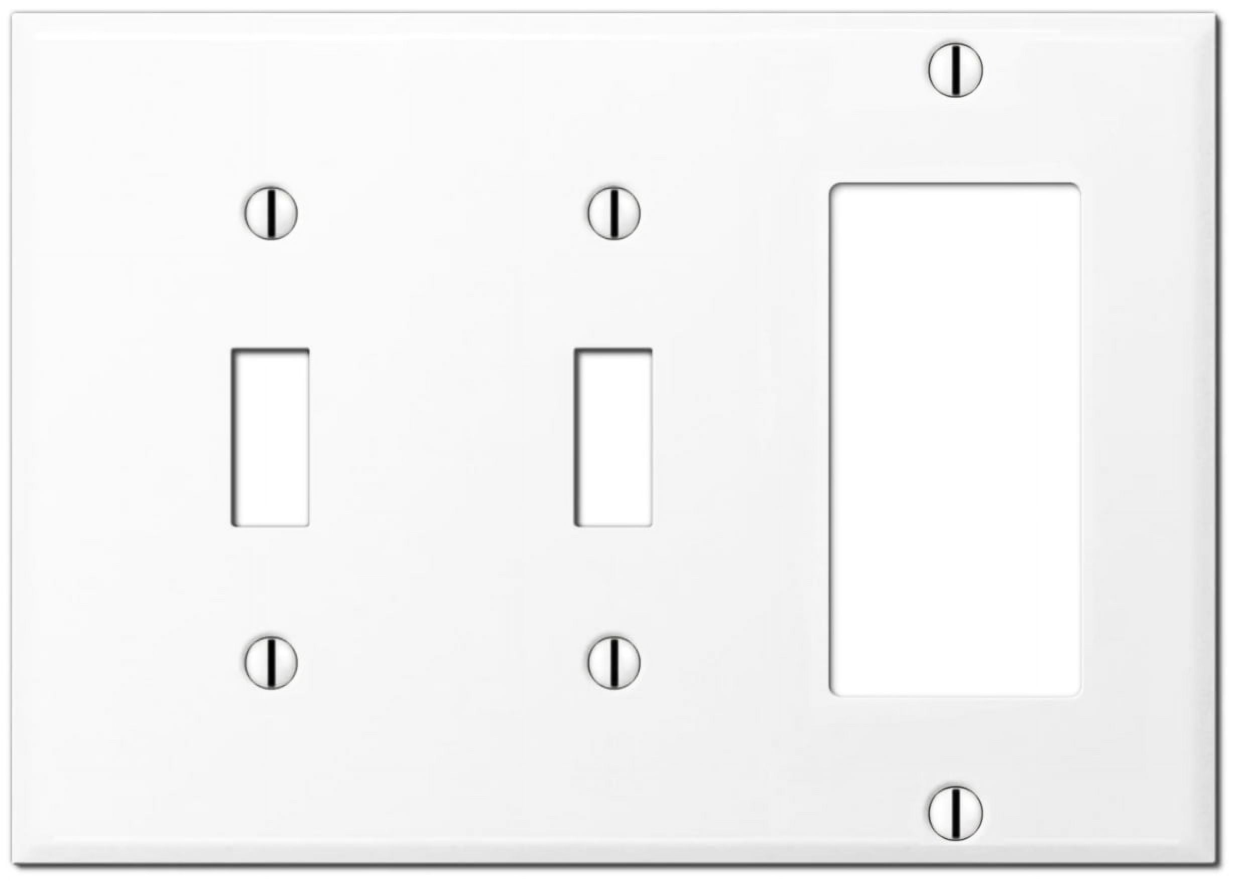 3 Gang Combination METAL Wall Plate - (1) Rocker / GFCI with (2) Toggle ...