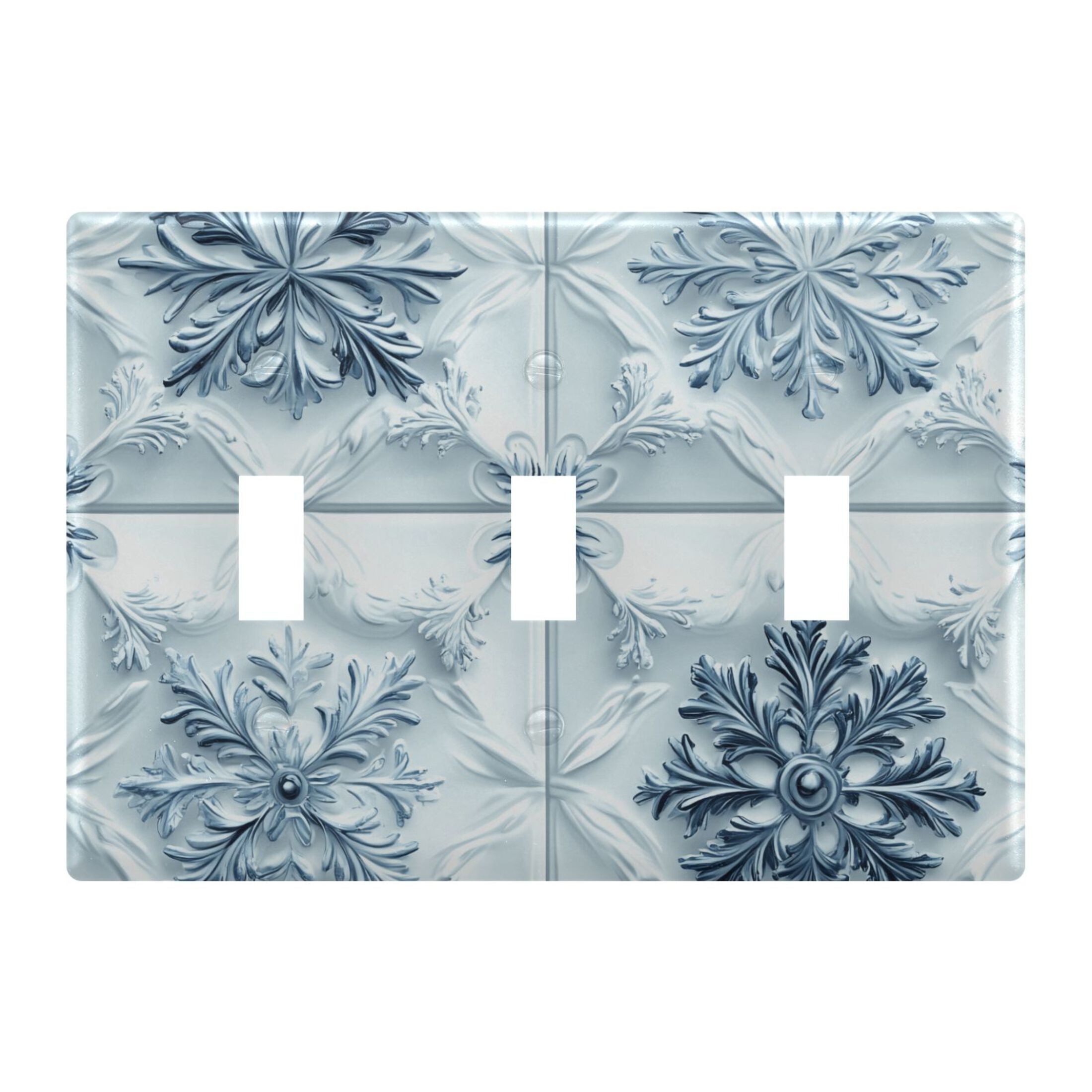 3 Gang Light Switch Cover Plate 3d Snowflakes Wall Plate Decorate ...