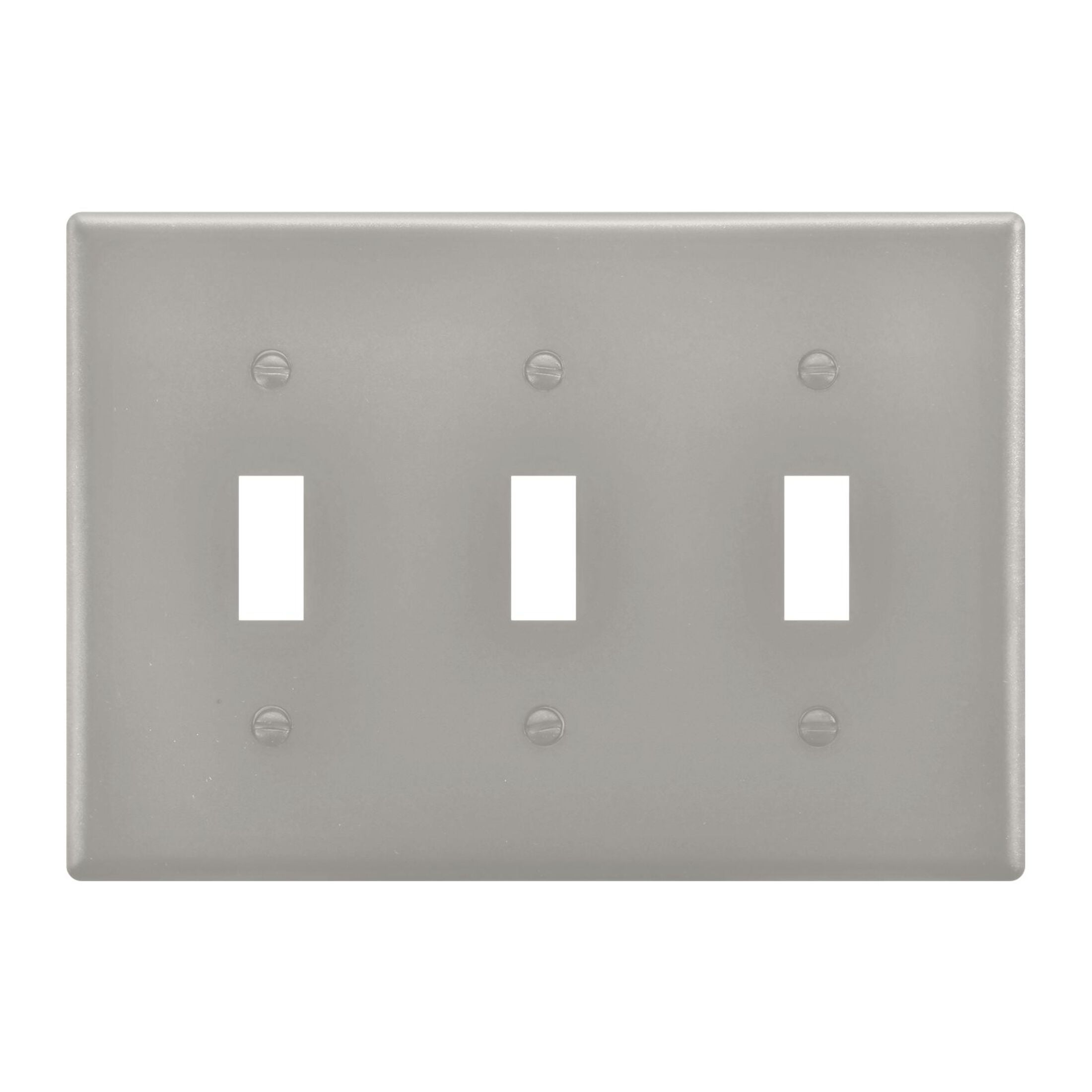 3 Gang Light Switch Cover Plate Grey Wall Plate Decorate Electrical ...