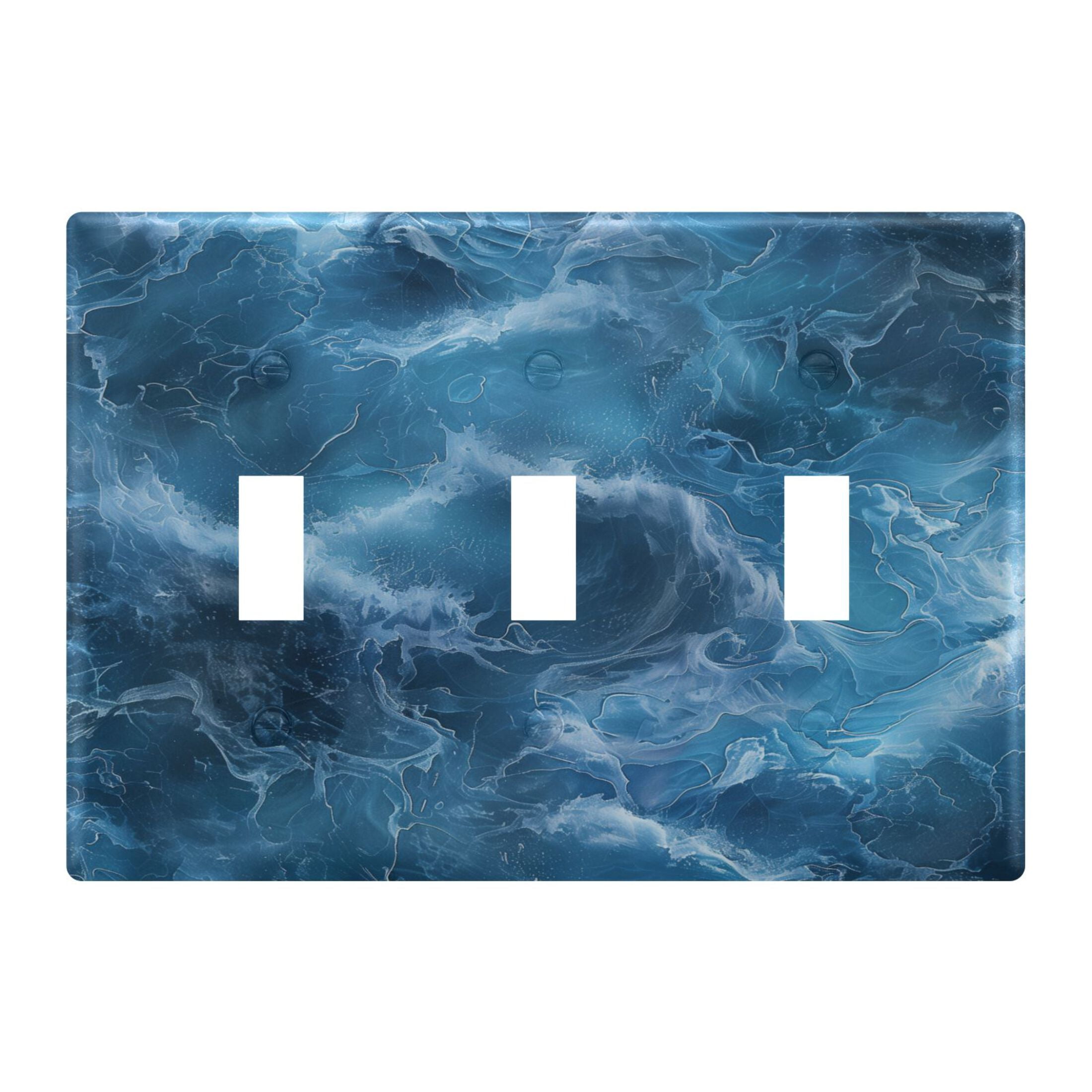3 Gang Light Switch Cover Plate Ocean Wavea Wall Plate Decorate ...