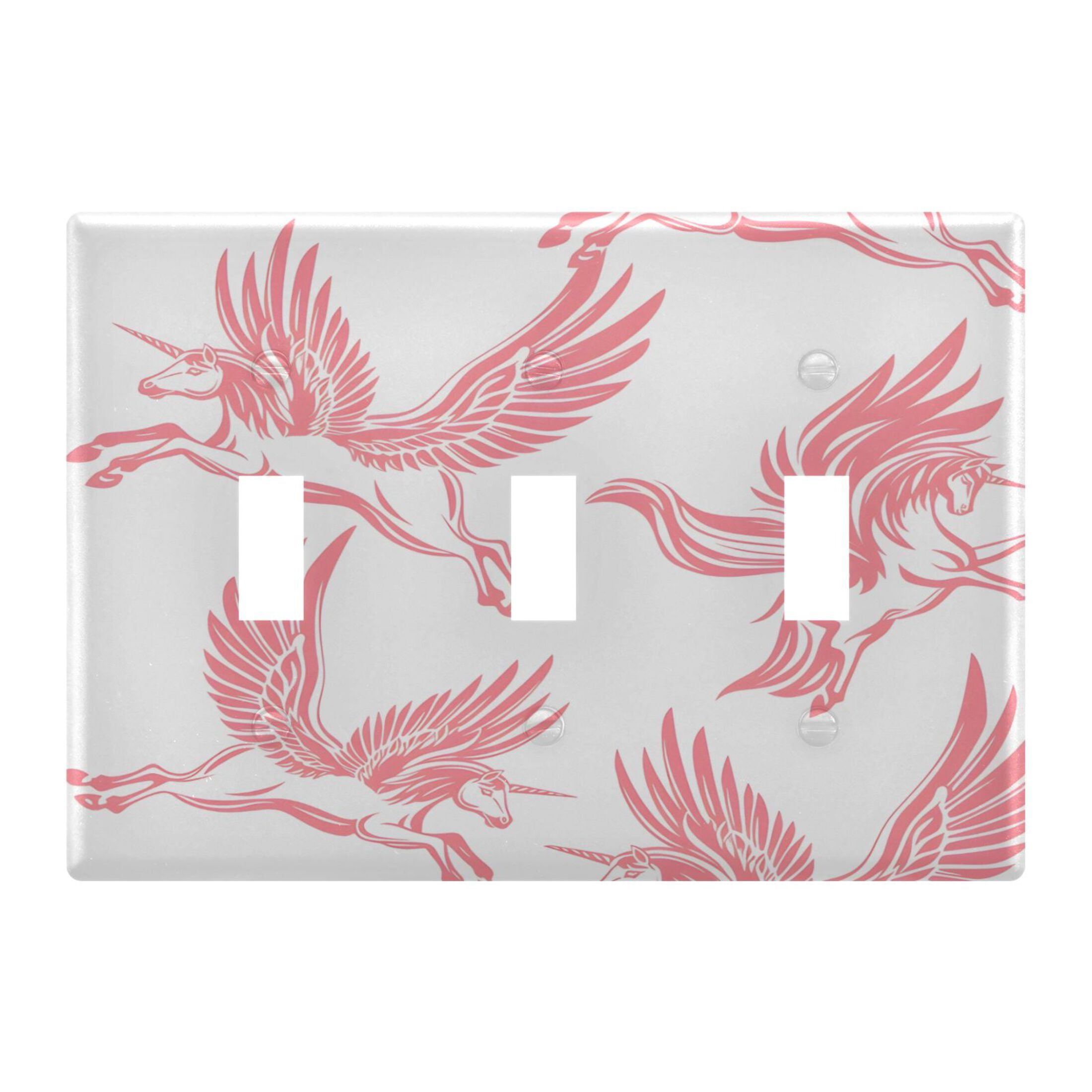 3 Gang Light Switch Cover Plate Pegasus Unicorn Fly Wall Plate Decorate ...