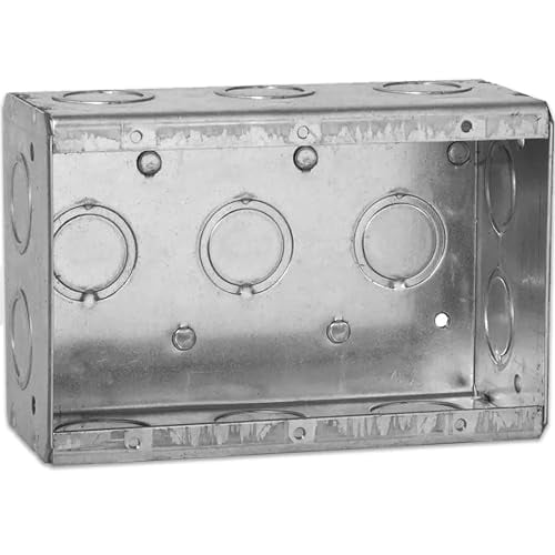 3-Gang Masonry Electrical Box, Metal Electrical Box, 2-1/2" Depth, 15 ...