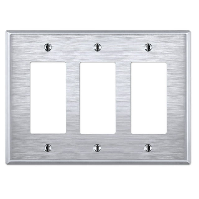 3 Gang Rocker - Decora Stainless Steel Wall Plate - Wall Plate for ...