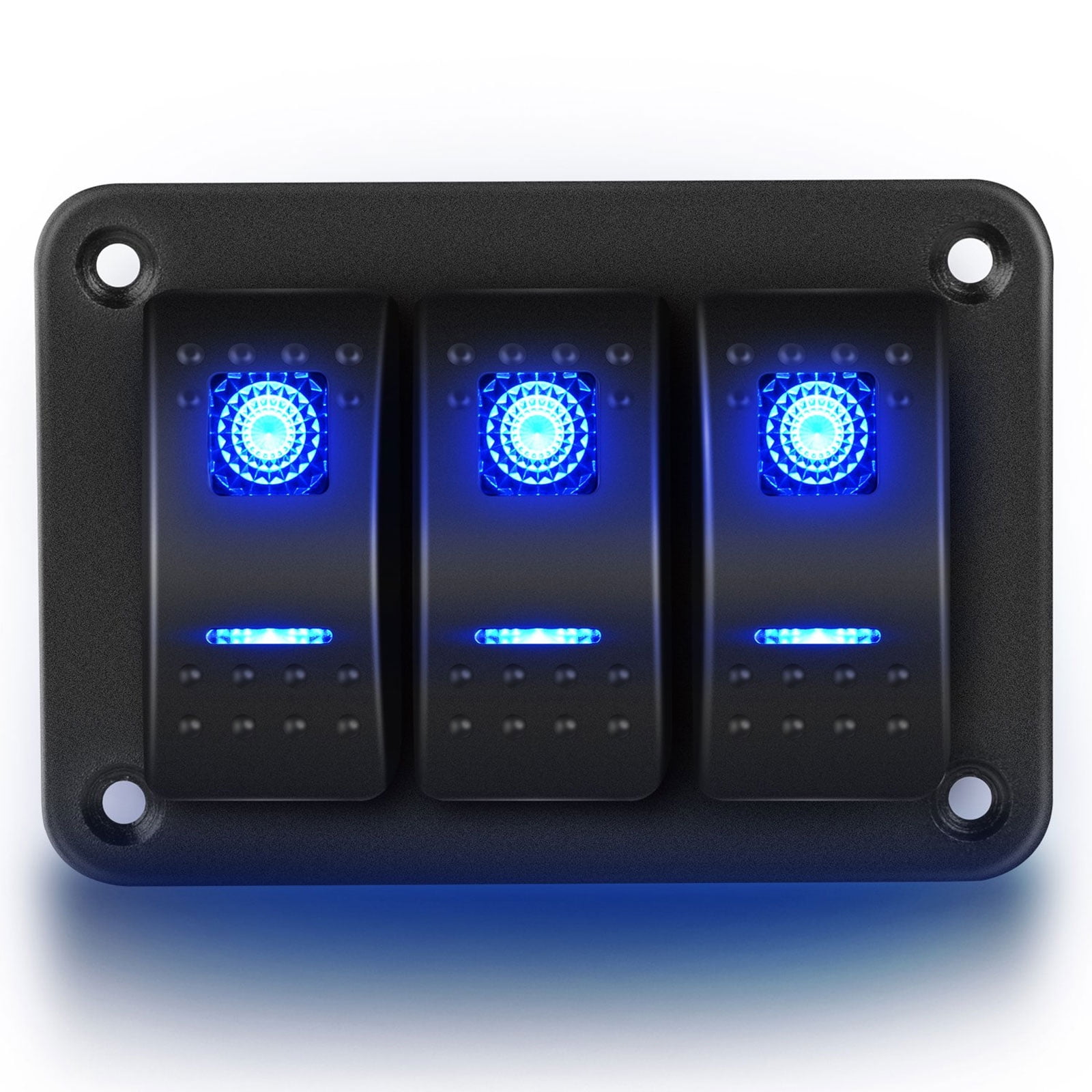 3 Gang Rocker Switch Panel,5 Pin ON/Off Toggle Switches,12V-24V DC ...