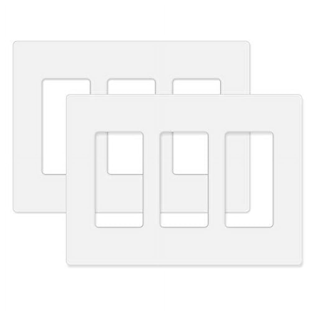 3-Gang Screwless Wall Plate Cover for Light Switches, Dimmers, GFCI ...