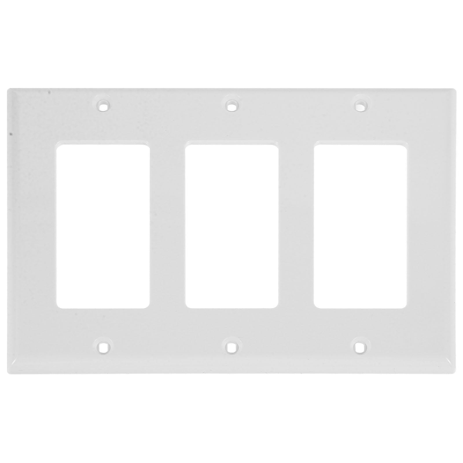 3-Gang Screwless Wall Plate Decorator Outlet Covers for Electrical ...