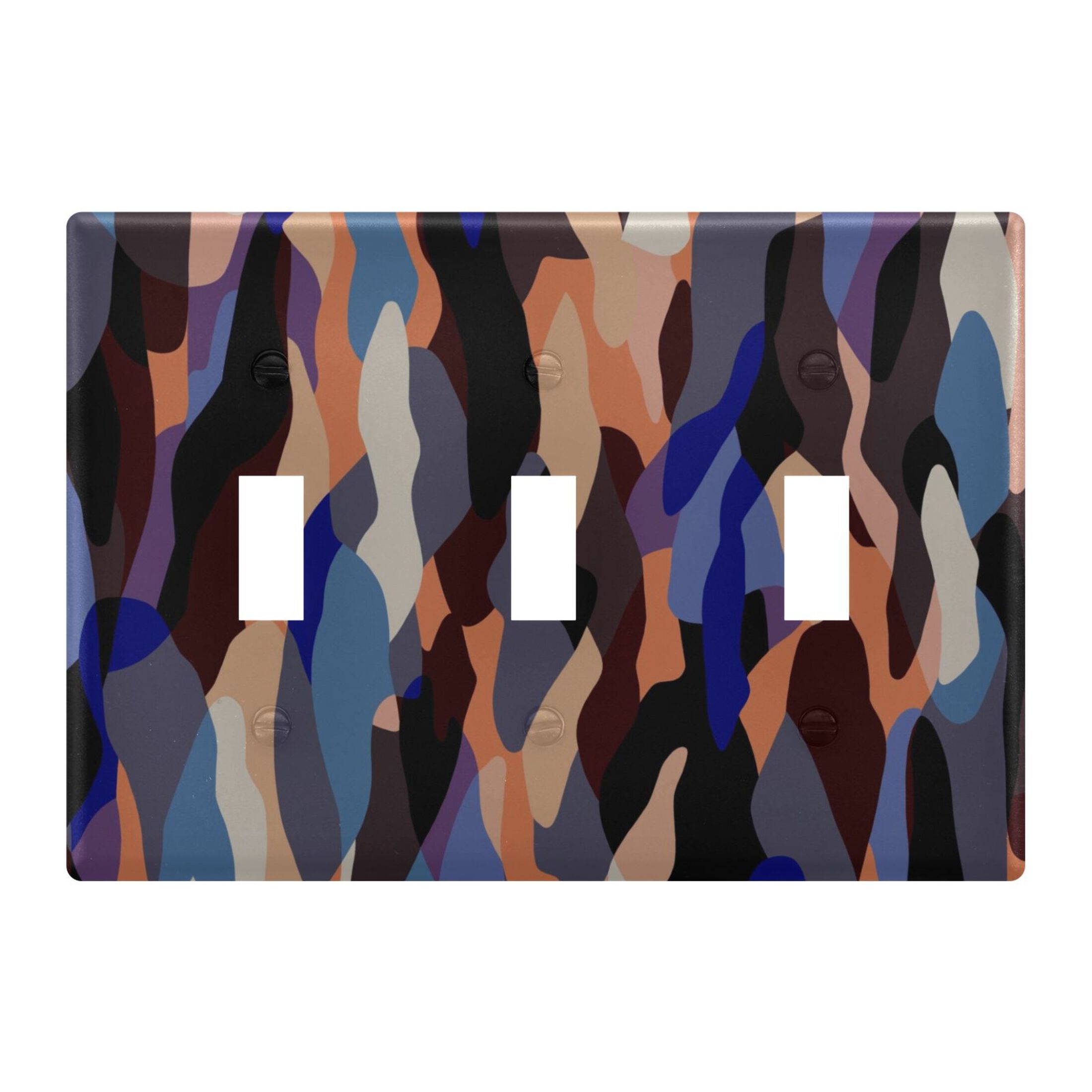 3 Gang Switch Covers Abstract Colorful Leopard Light Wall Plate Home ...