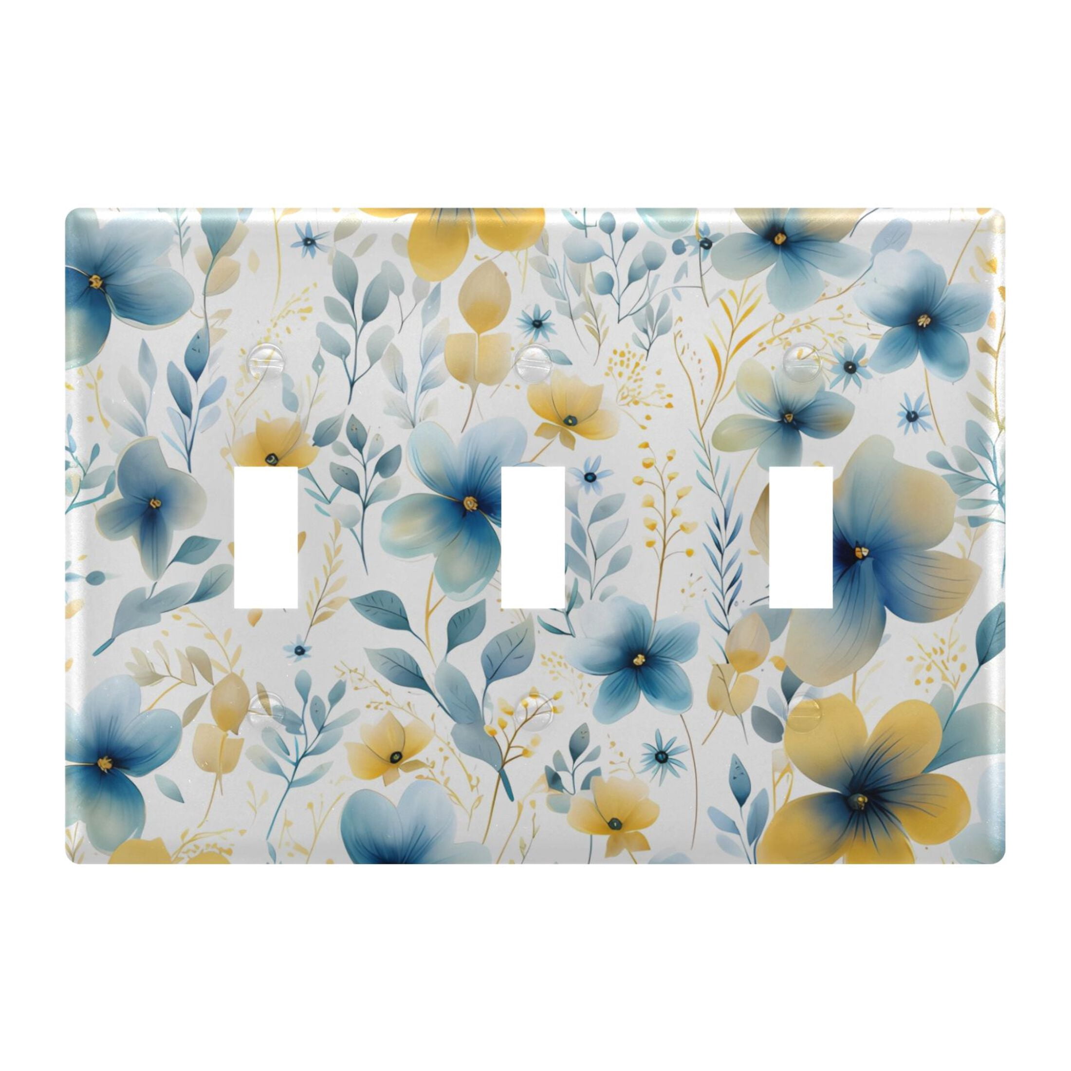 3 Gang Switch Covers Abstract Lily Flowers Light Wall Plate Home ...