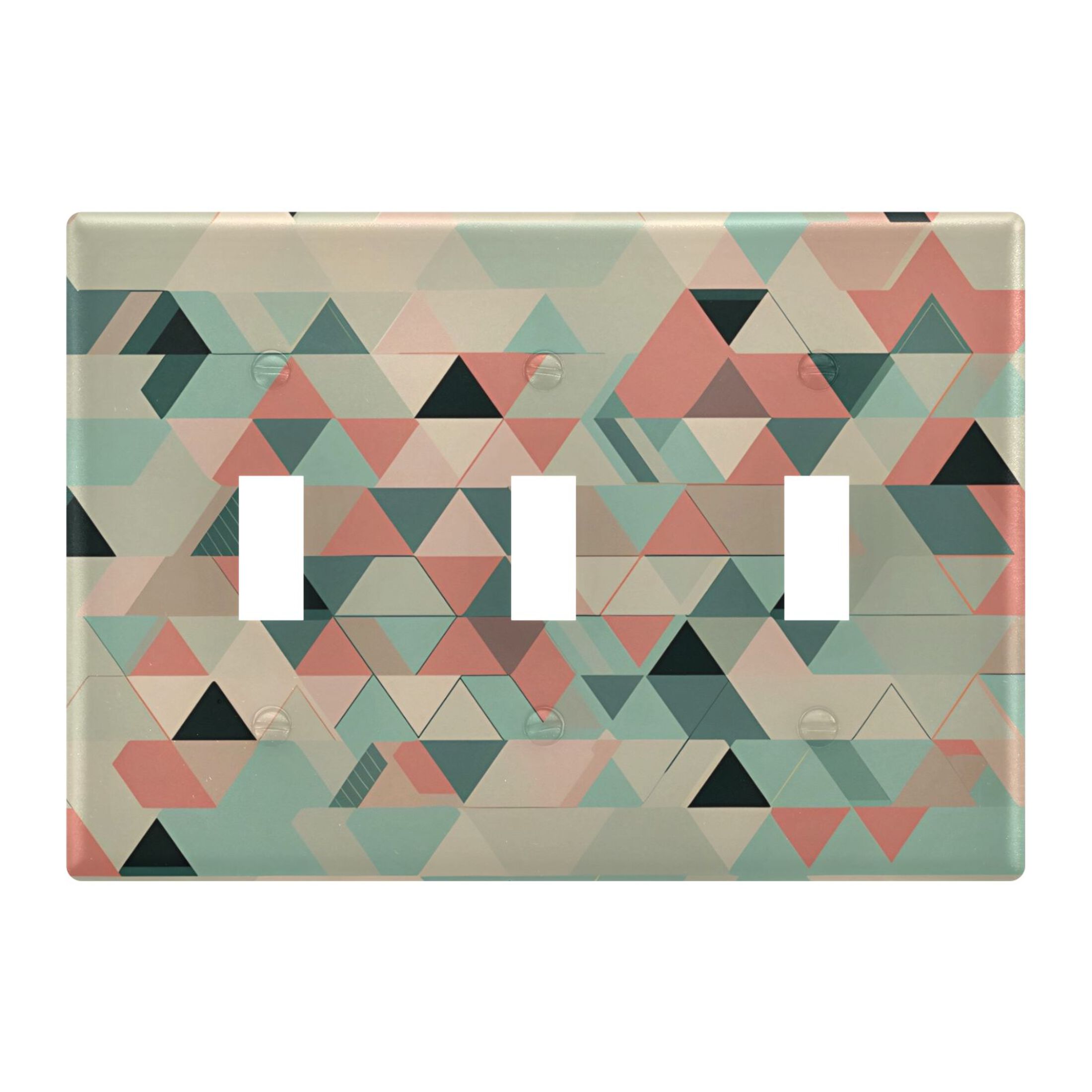 3 Gang Switch Covers Abstract Print Light Wall Plate Home Faceplate ...