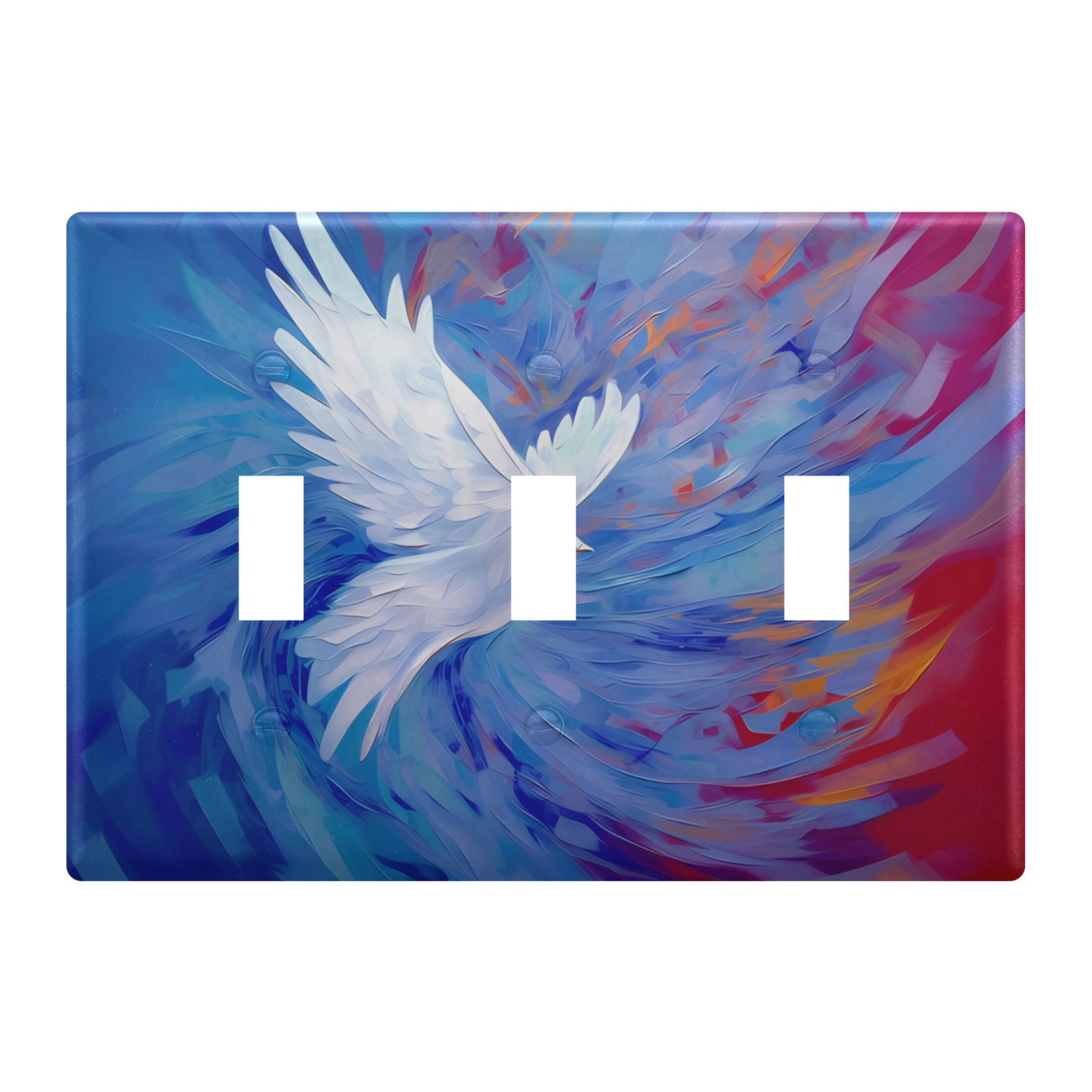 3 Gang Switch Covers Bird on Abstract Light Wall Plate Home Faceplate ...