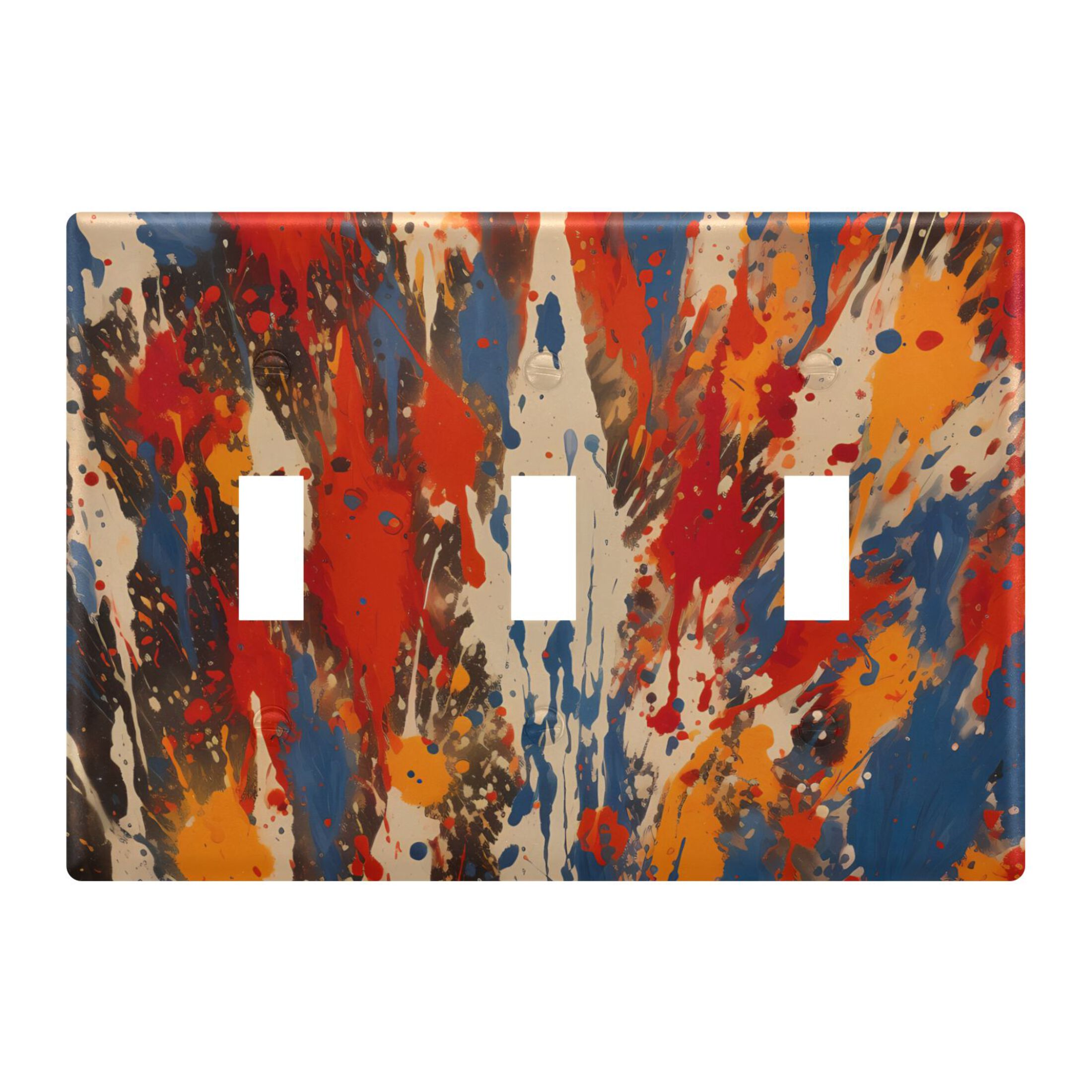 3 Gang Switch Covers Blue and Red Abstract Pattern Light Wall Plate ...